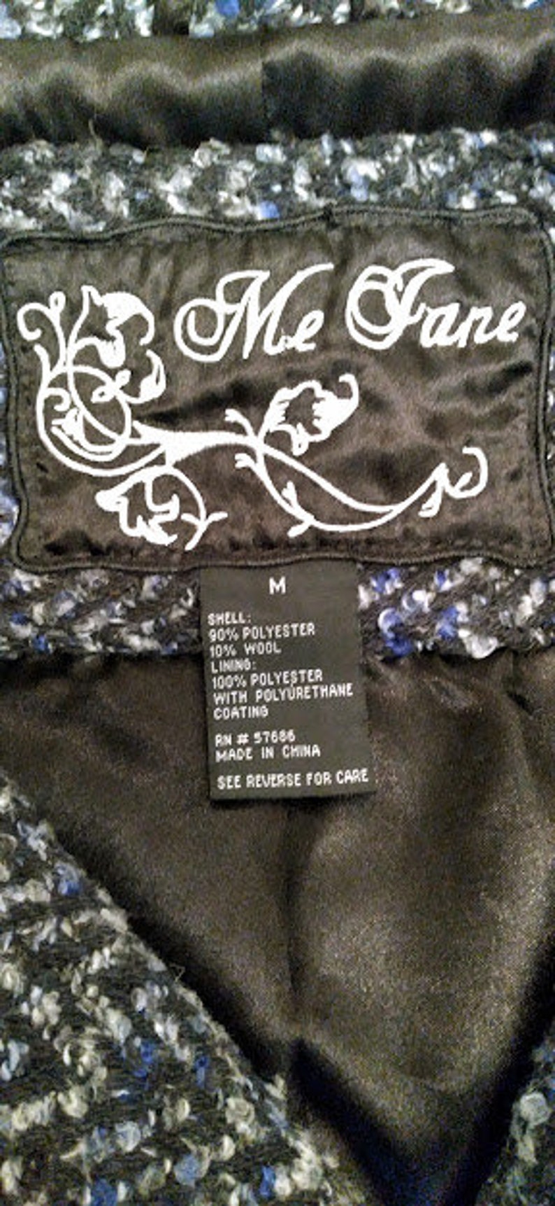 Me Jane Gray With Blue Colors Peplum Style Pea Coat Size: M - Etsy