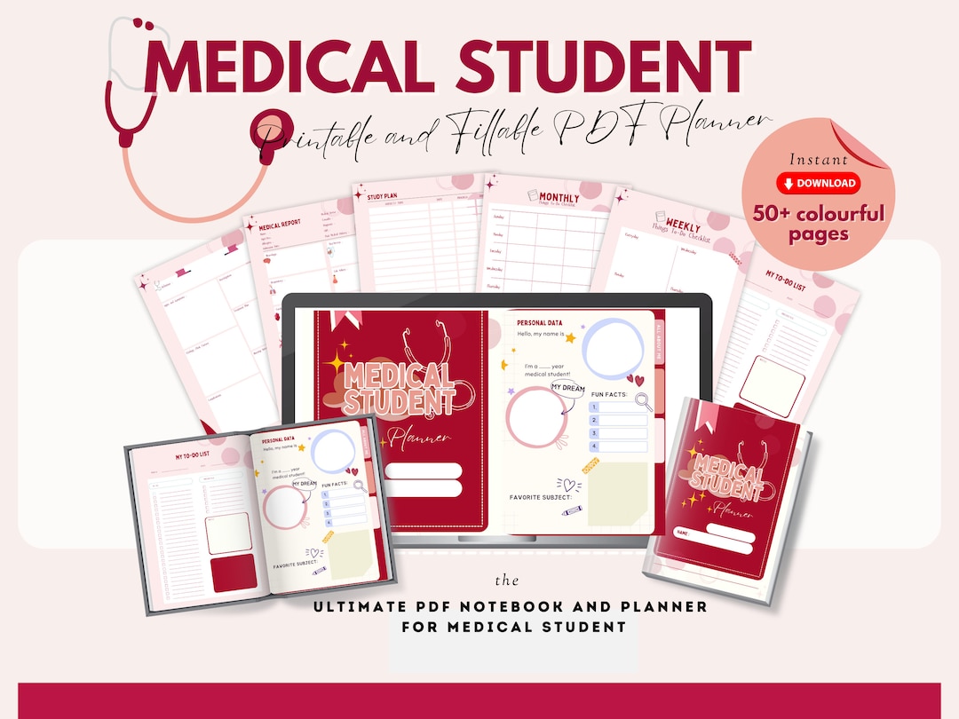 Medical Student Planner: Academic Study Organizer (PDF) - Etsy