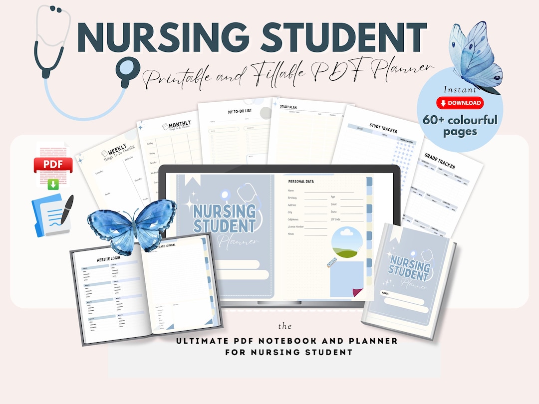 Nursing Student Planner Bundle: Digital Goodnotes & PDF Printables - Etsy