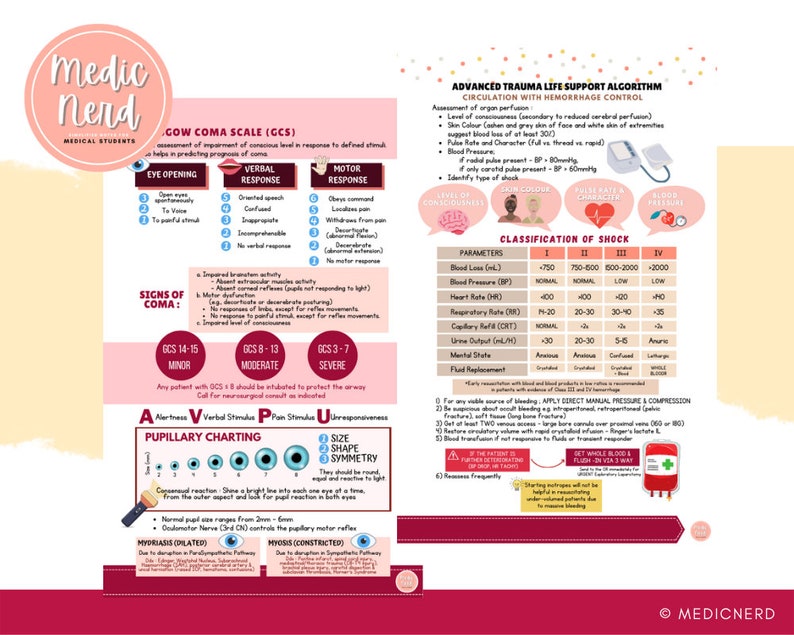 ATLS Algorithm Trauma Guide: Medical & Nursing Student Notes (digital ...