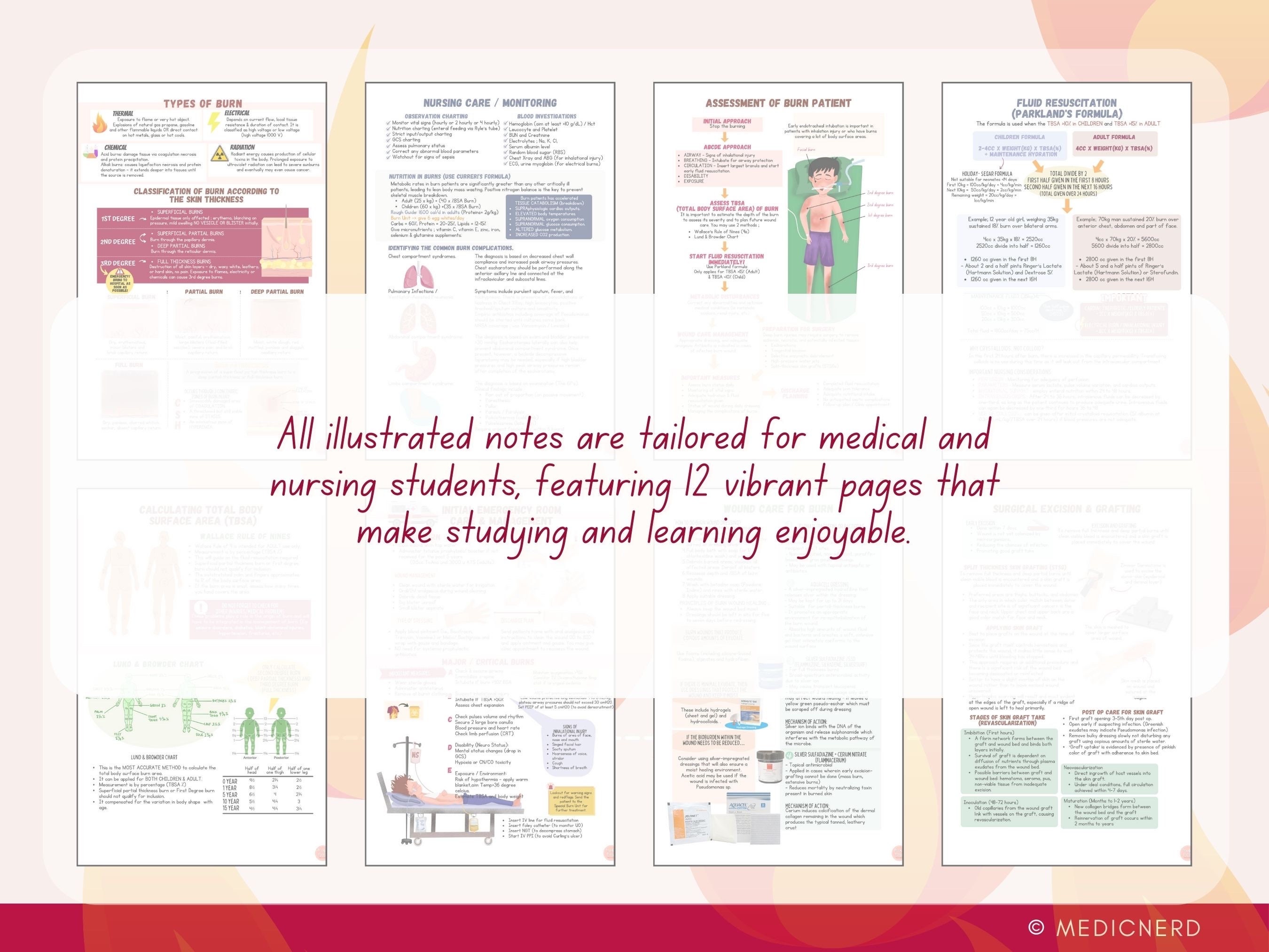 Burns Study Guide: Med-surg Nursing Notes (PDF Download) - Etsy
