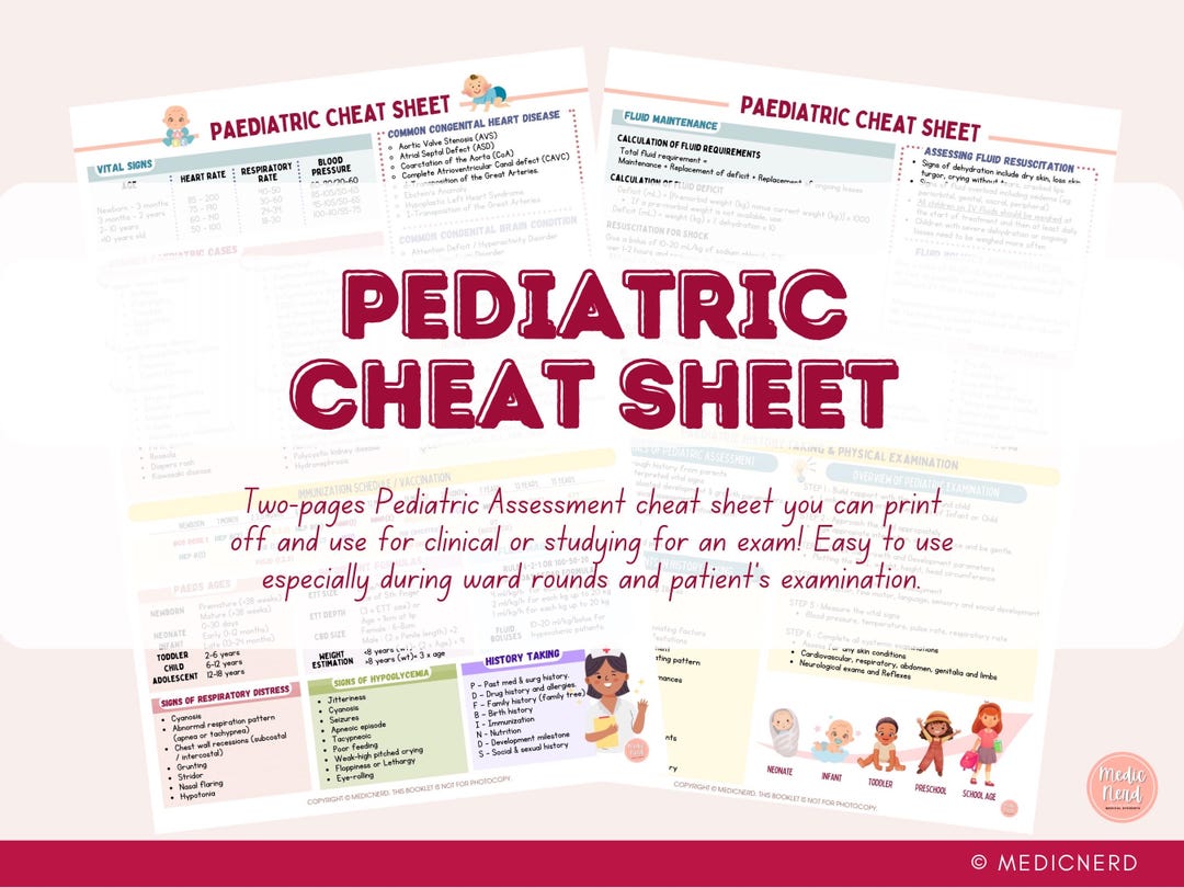 Pediatric Cheat Sheet | Nurse Practitioner | Nurisng Students | Medical Student | Concise ...