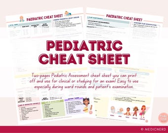 Pediatric Primary Care Cheat Sheets for Nurse Practitioner, Medical ...