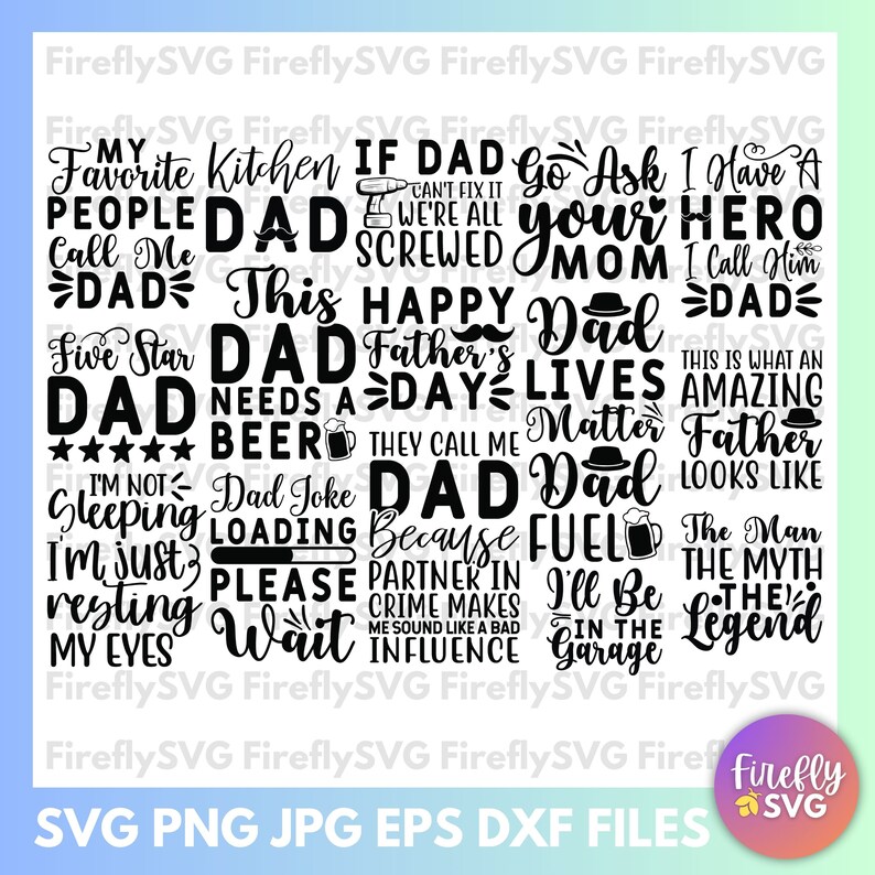 30 Dad SVG Bundle Fathers Day Svg Daddy Svg Dad Life Svg Papa SVG ...