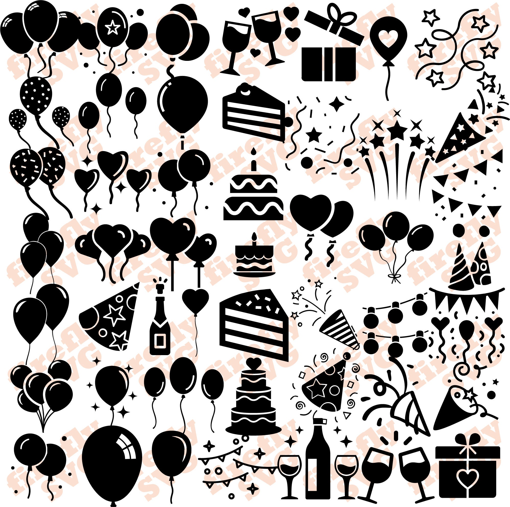 Party SVG Bundle, Birthday Svg Bundle, Happy Birthday Svg, Svg Bundle ...