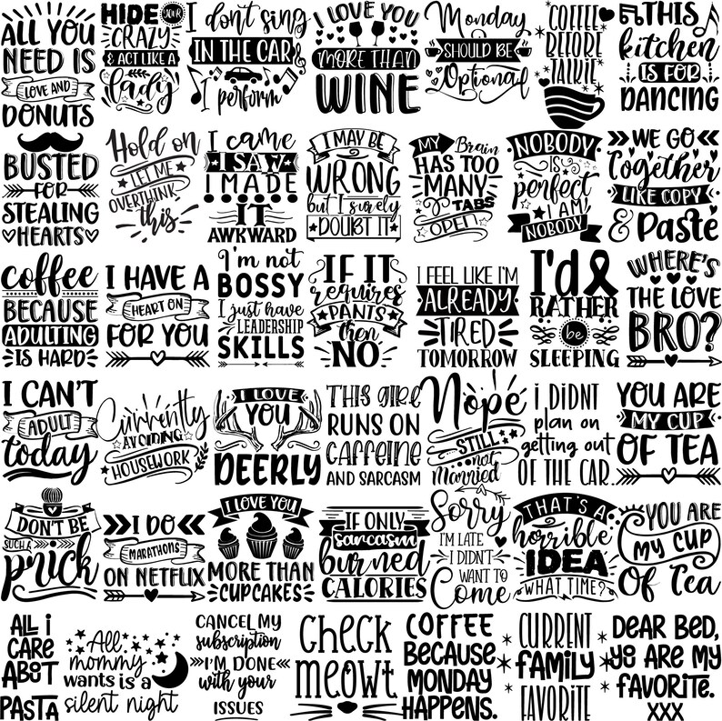 Sarcastic Svg Bundle Funny Quotes Svg Sarcasm Svg Sassy Svg Funny