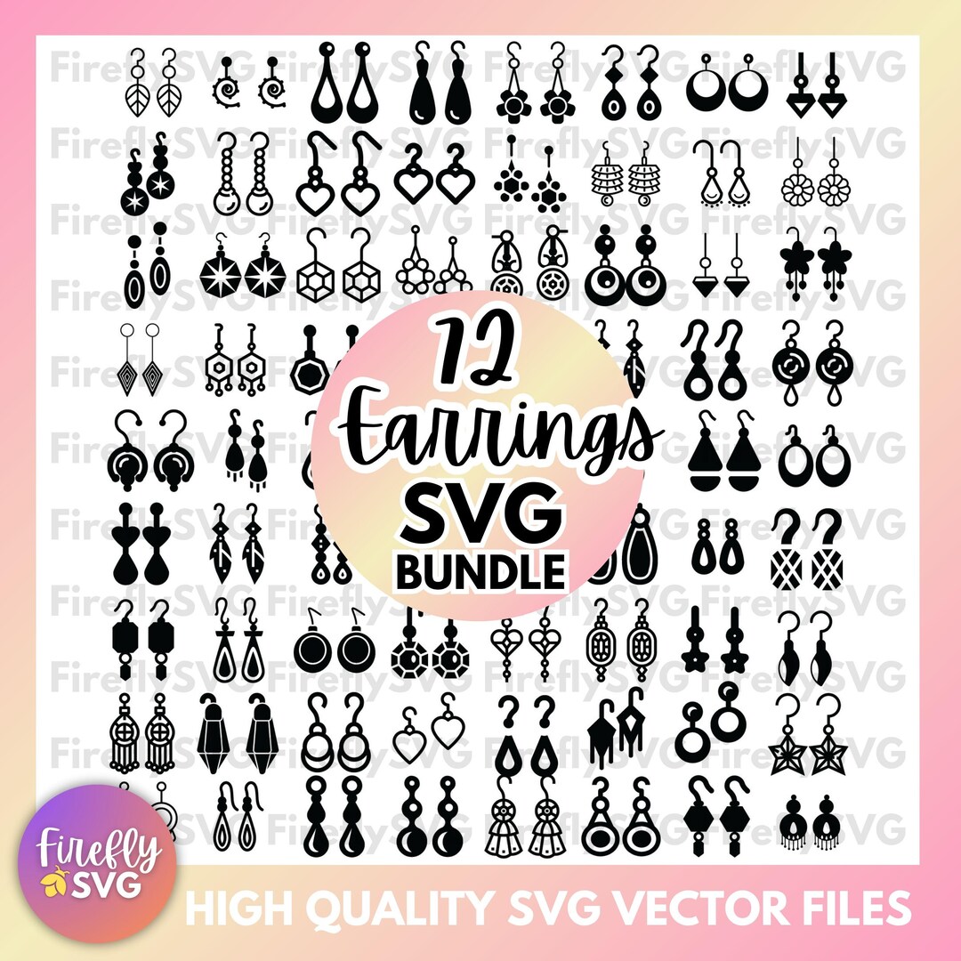 Earring SVG Bundle, Earrings Svg, Leather Earrings Svg, Teardrop ...