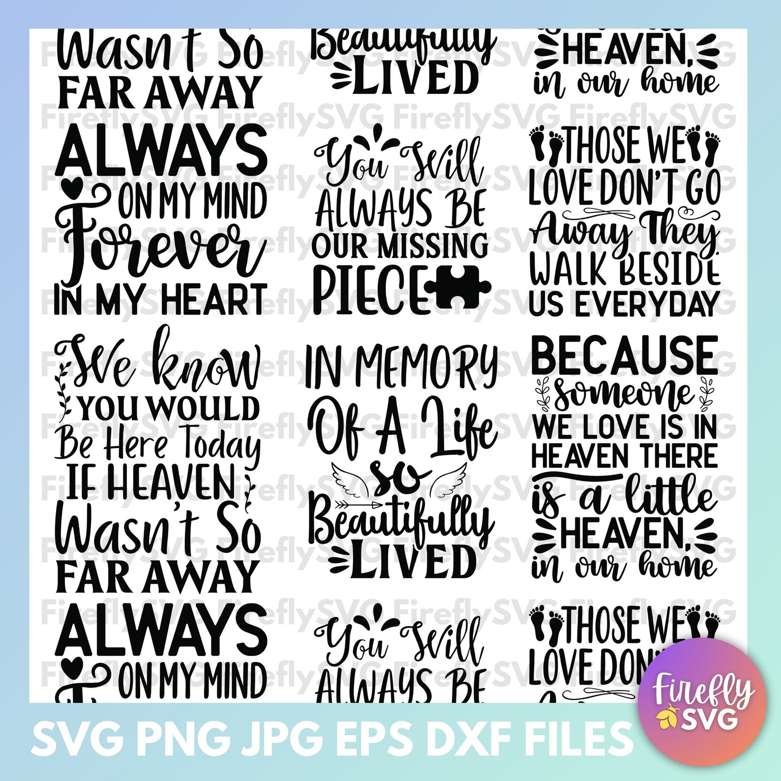 20 Memorial SVG Bundle Memorial Quotes Svg Rest in Peace Svg Loving ...