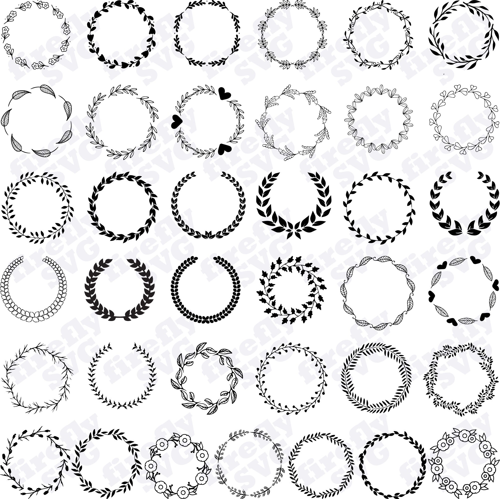 Wreath SVG Bundle Floral Wreath Svg Svg Files for Cricut - Etsy