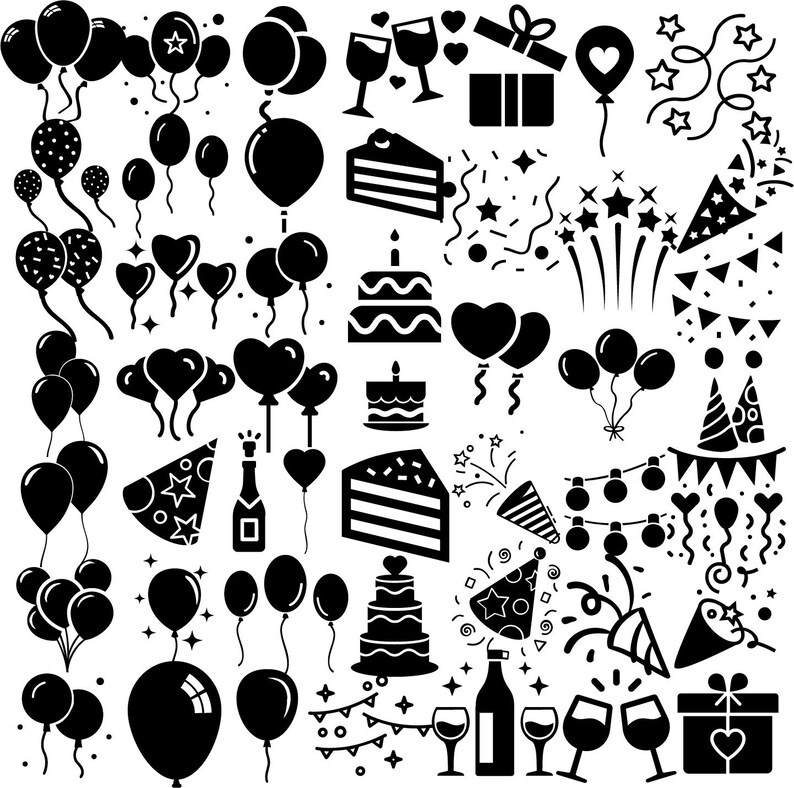 Party SVG Bundle Birthday Svg Bundle Happy Birthday Svg Svg - Etsy