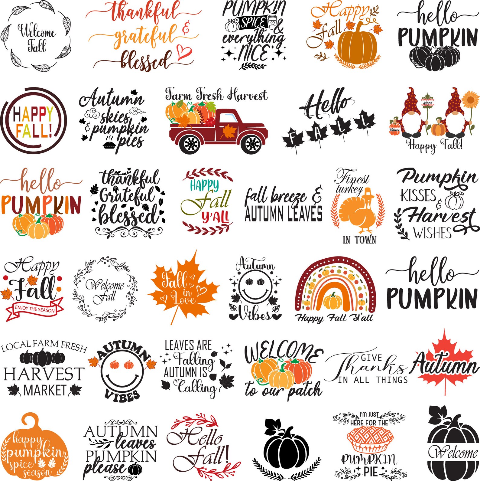Fall SVG Bundle Fall Svg Happy Fall Svg Autumn Svg - Etsy