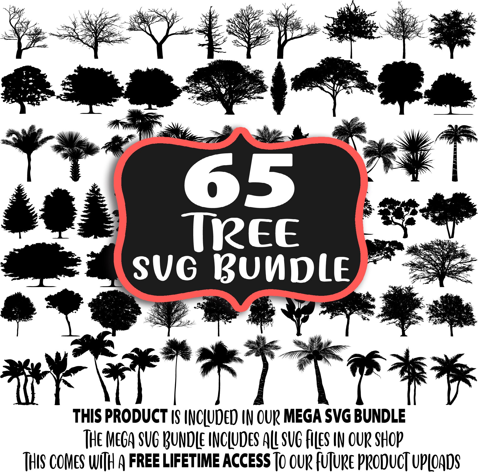Tree SVG Bundle, Tree Svg, Pine Tree Svg, Forest Svg, Tree Clipart ...