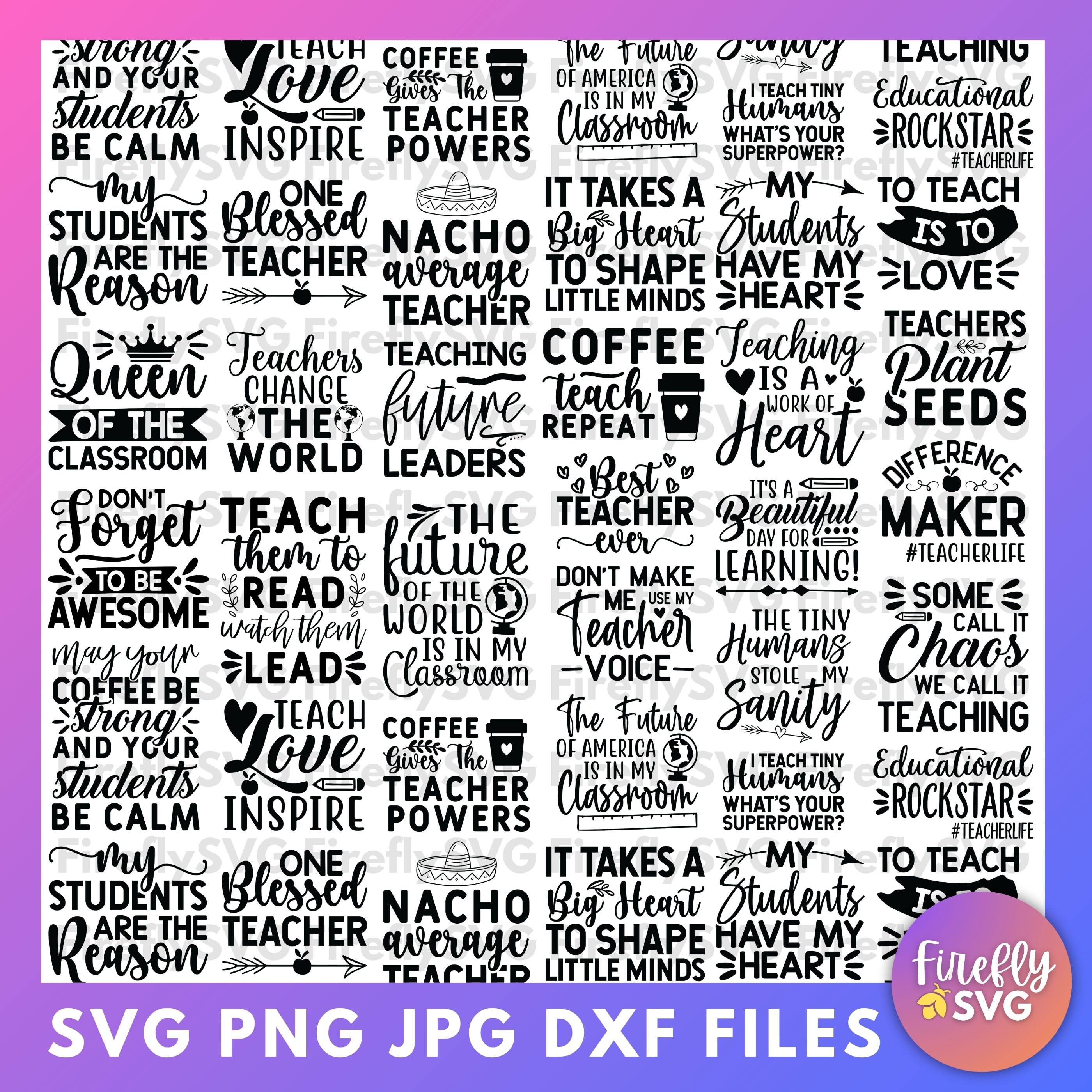 80 Teacher SVG Bundle School Svg Teacher Quotes Teacher Life Svg Funny ...