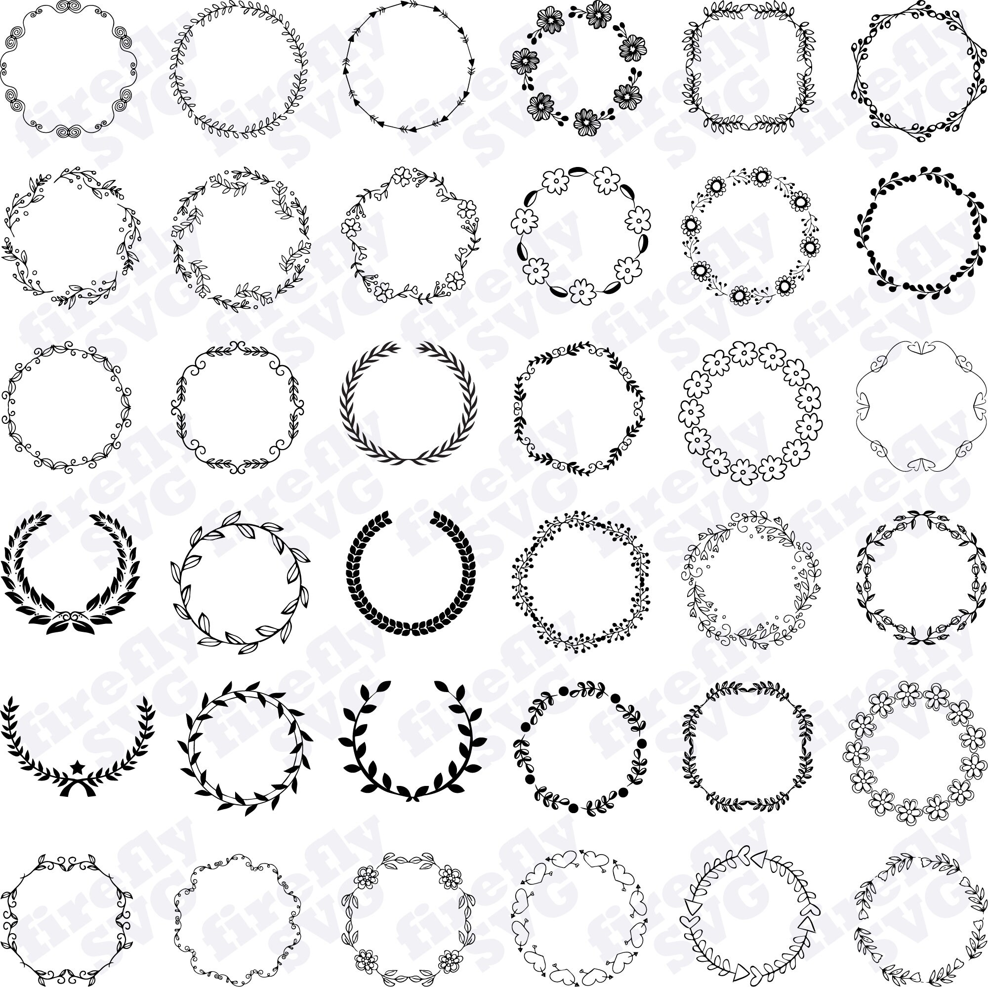 Wreath SVG Bundle Floral Wreath Svg Svg Files for Cricut - Etsy