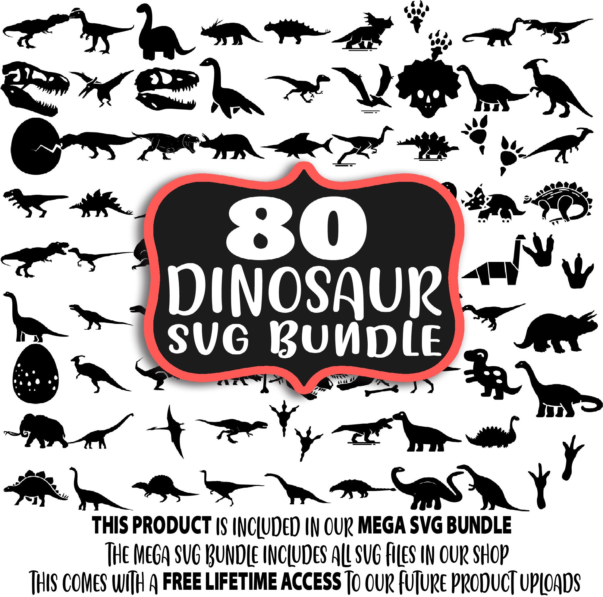 Dinosaur SVG Bundle, Svg Files for Cricut, Dinosaur Svg, Dino Svg, Dino ...