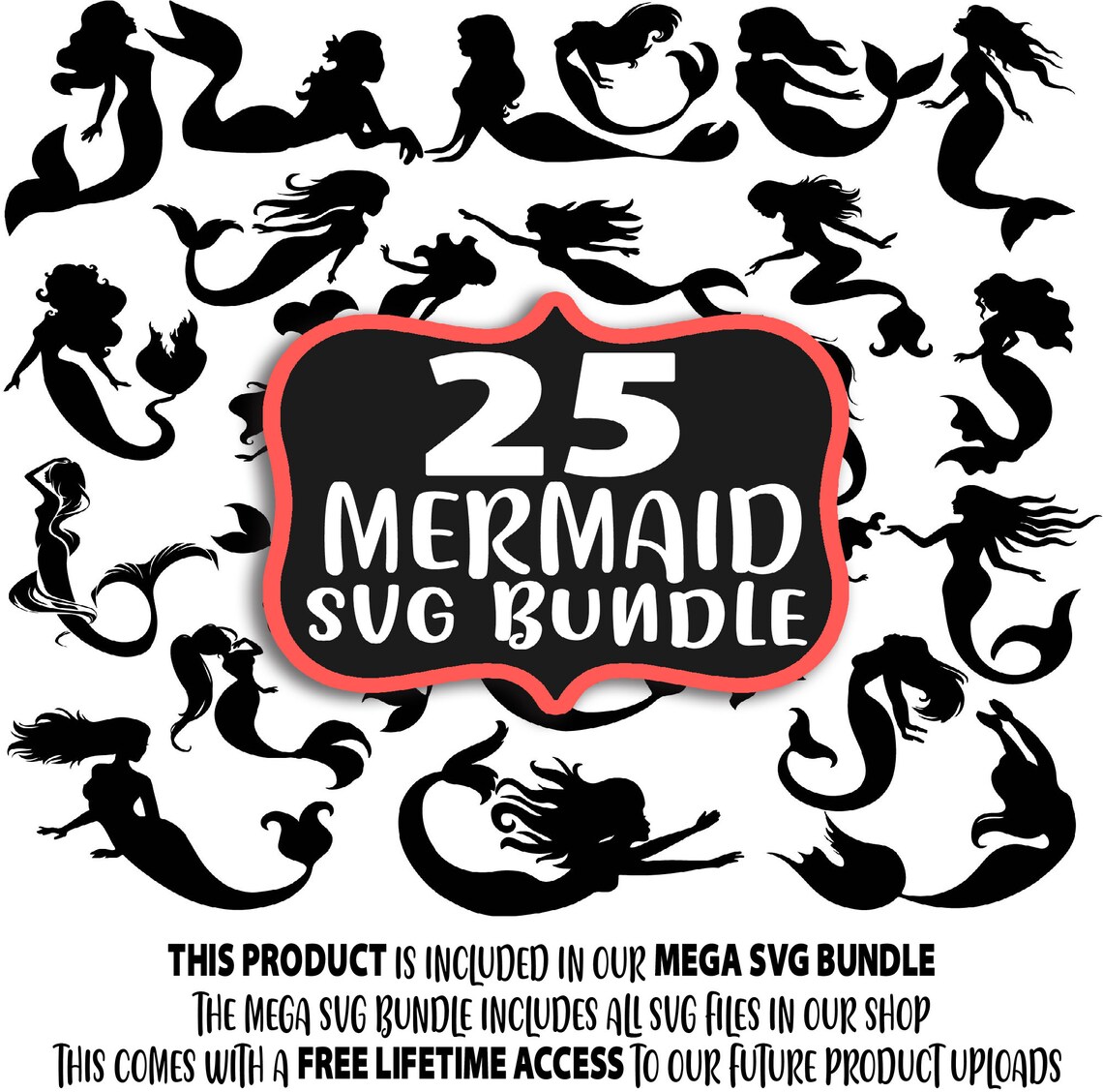 Mermaid SVG Bundle Cute Mermaid Mermaid Clipart Mermaid - Etsy