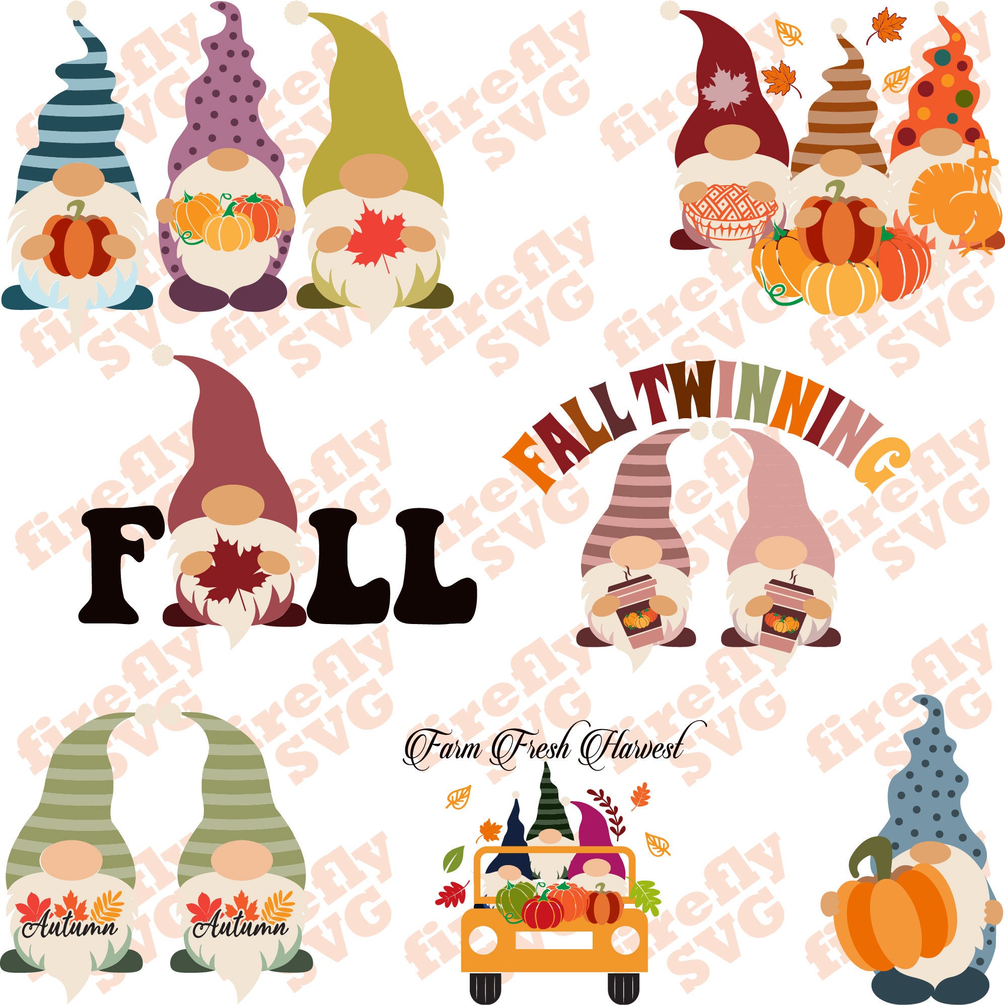 Fall Gnomes SVG Bundle, Fall Svg, Gnomes, Autumn Gnomes Svg, Hello Fall ...