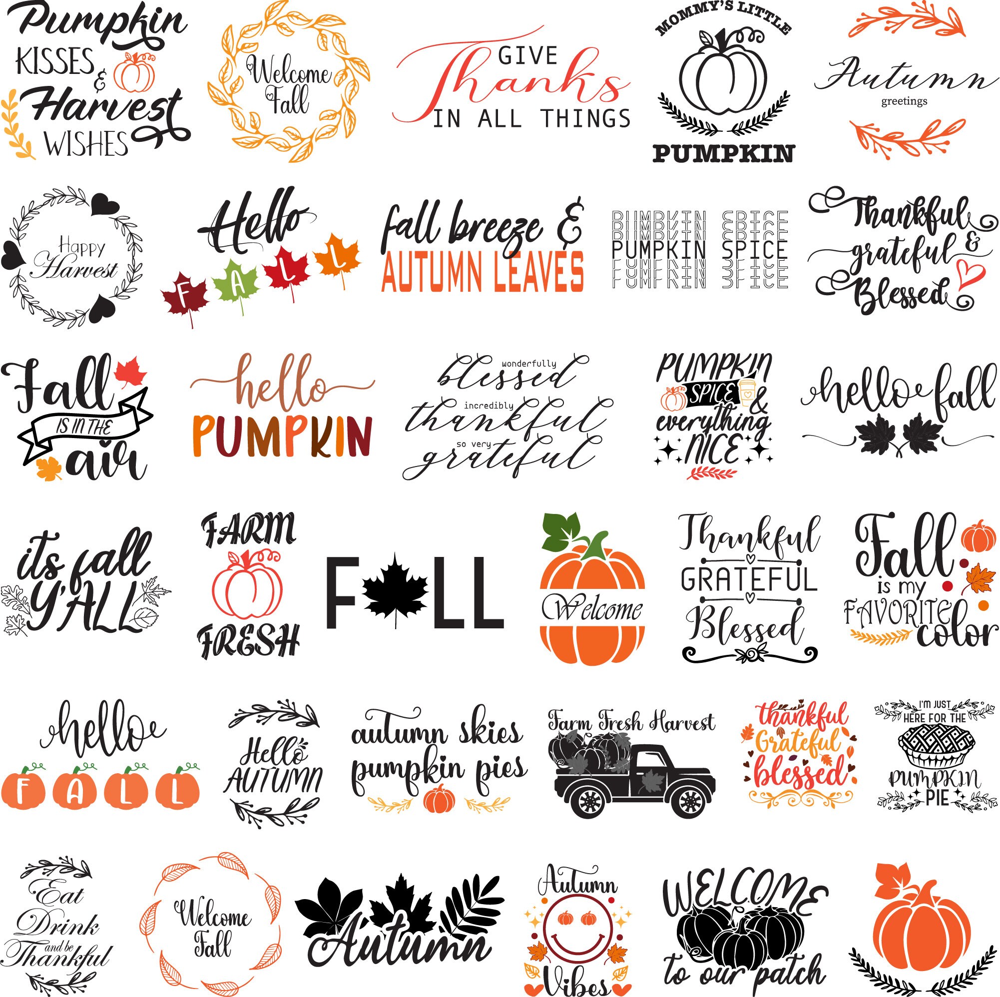 Fall SVG Bundle Fall Svg Happy Fall Svg Autumn Svg - Etsy