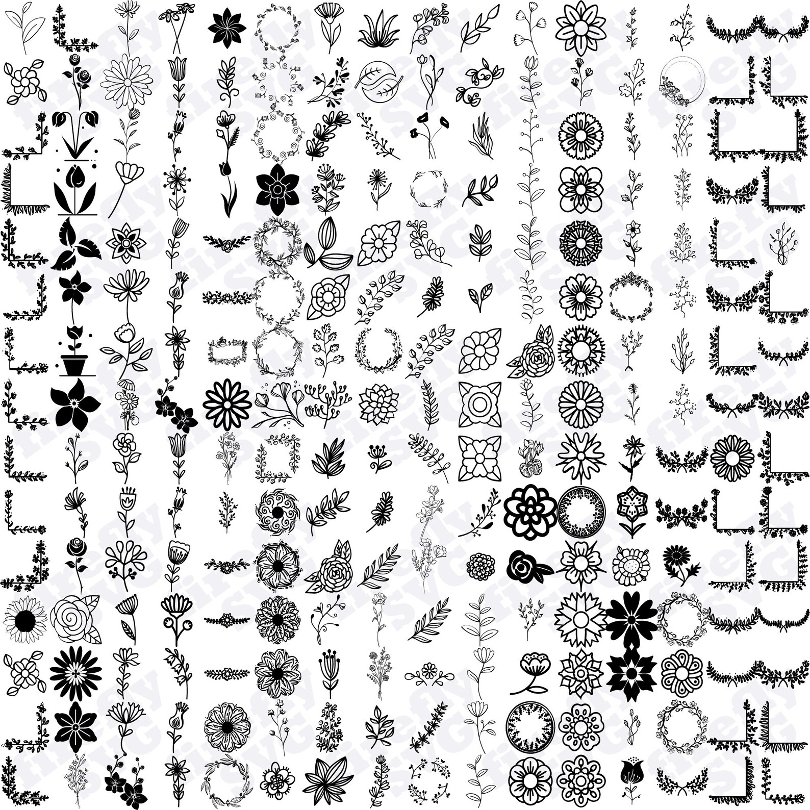 Floral SVG Flowers Svg Flower Clipart Wildflower Svg Svg - Etsy