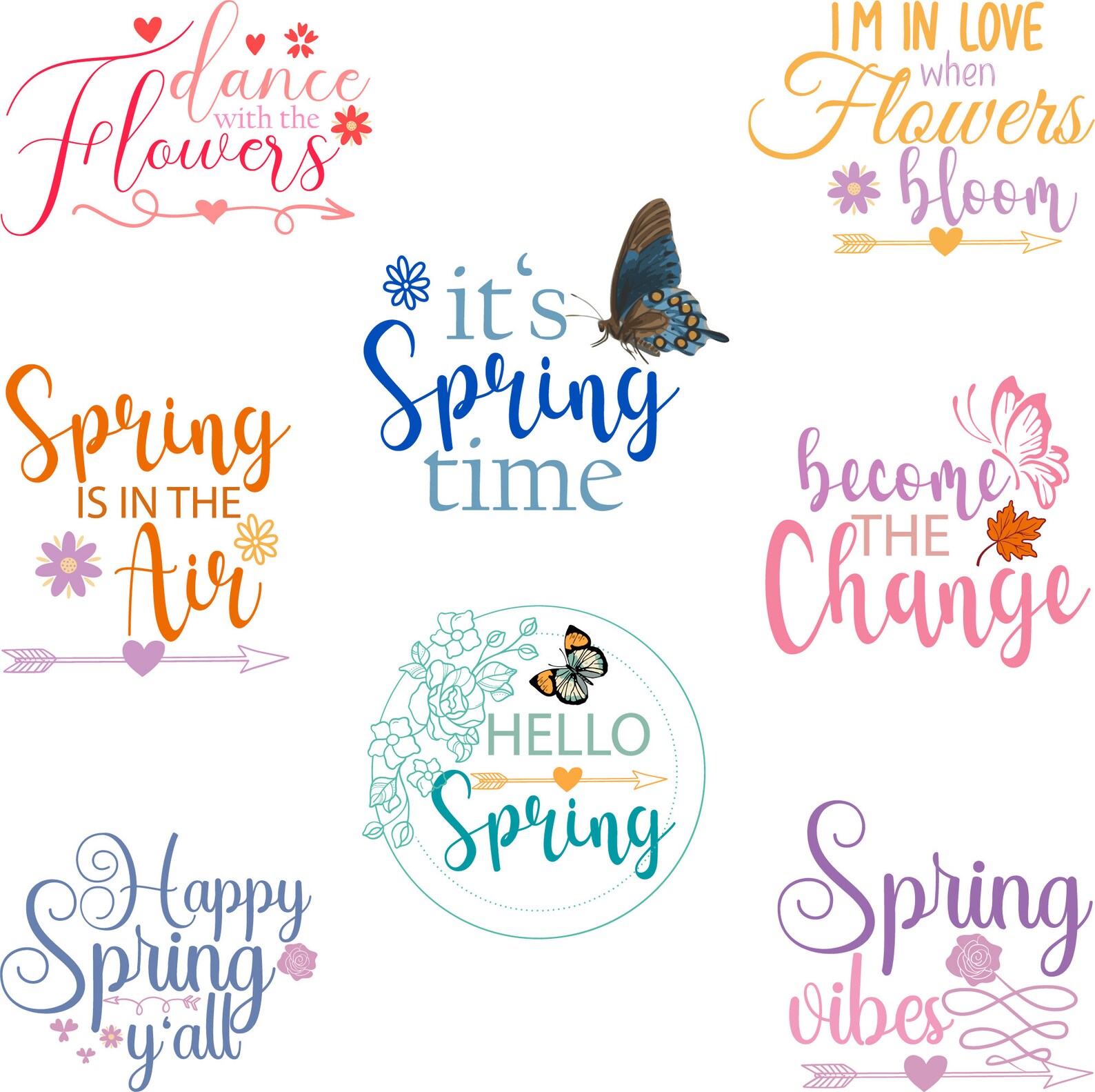Spring SVG Bundle, Spring Quotes Svg, Easter Svg, Welcome Spring Svg ...