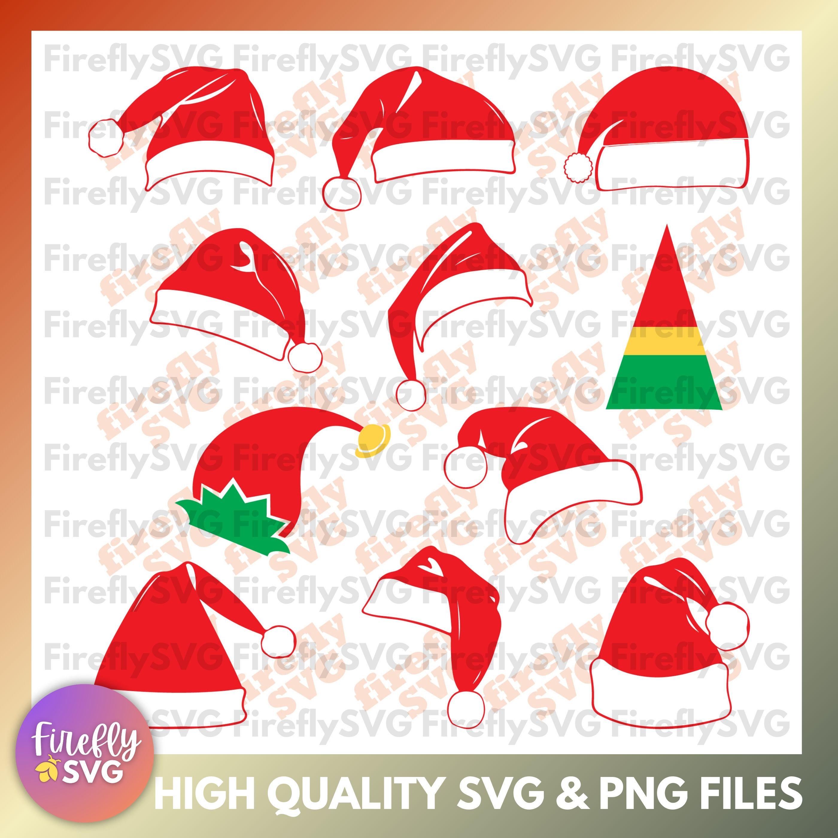 48 Christmas Hat SVG Bundle, Santa Hat Cut File, Santa Hat Svg, Xmas ...