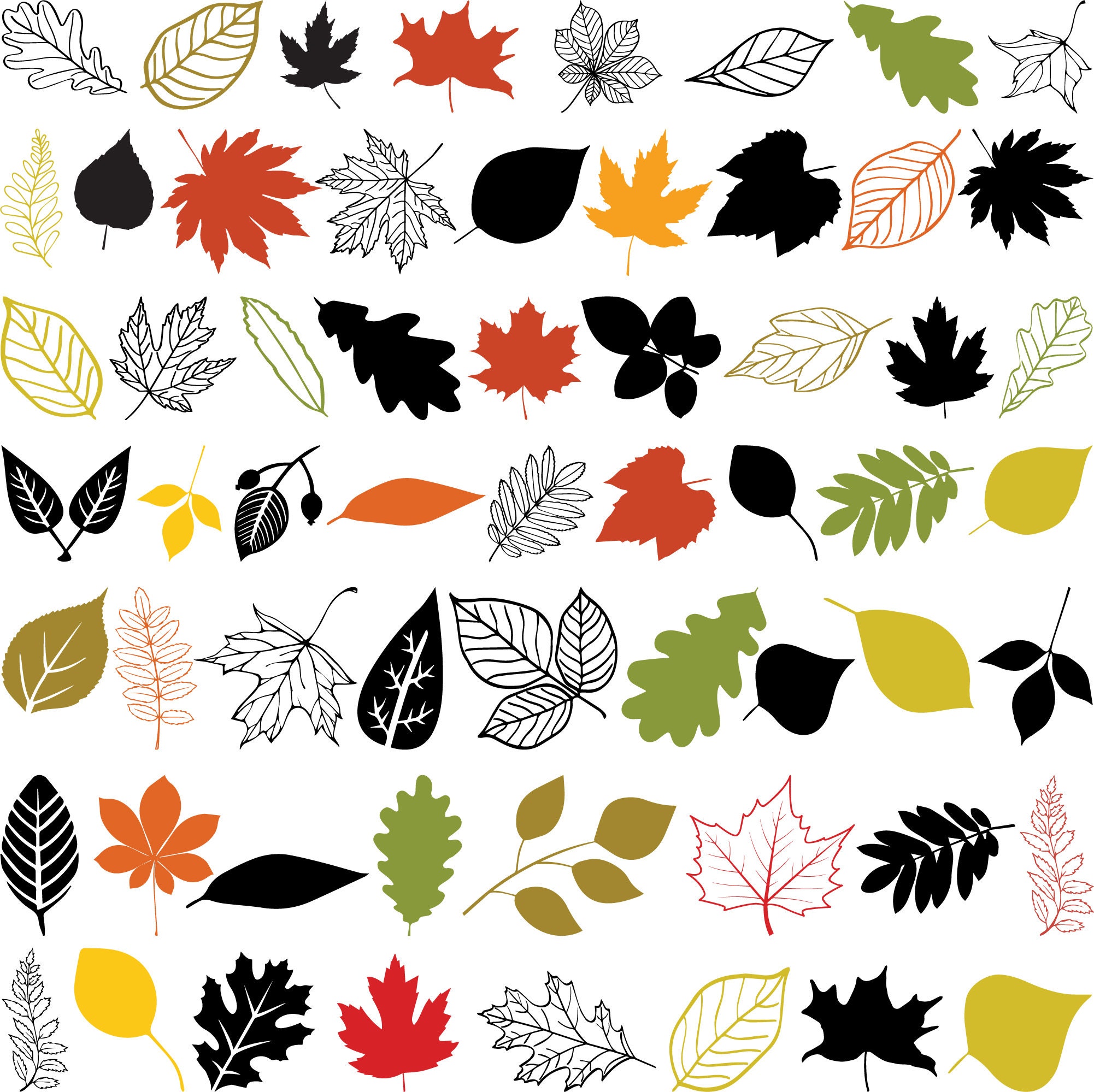 Autumn Leaves SVG Bundle Autumn Svg Fall Svg Bundle Fall - Etsy