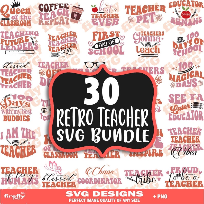 Retro Teacher SVG Bundle School Svg Teacher Svg First Day of School Svg ...