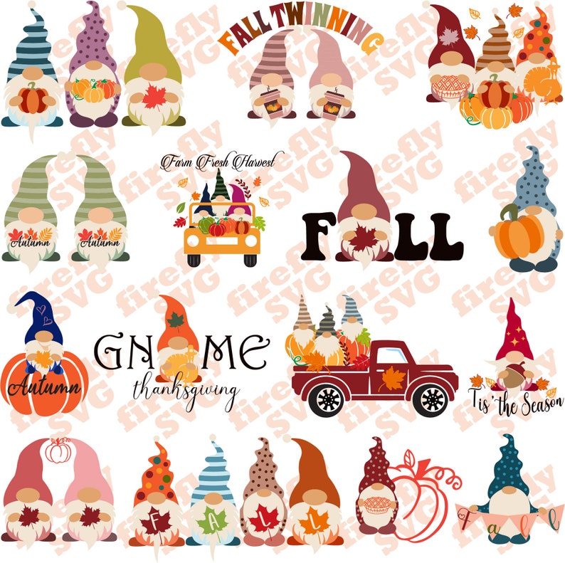 Fall Gnomes SVG Bundle, Fall Svg, Gnomes, Autumn Gnomes Svg, Hello Fall ...