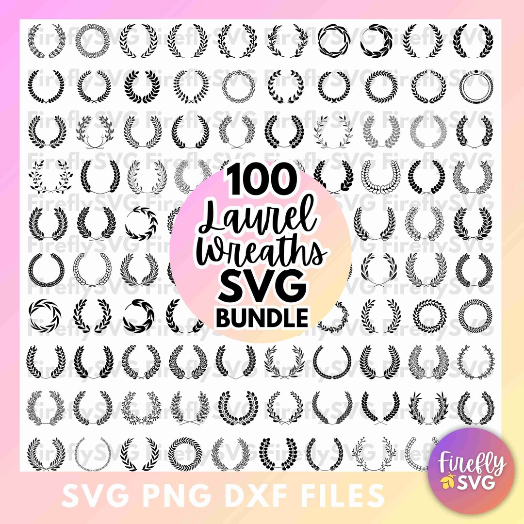 Laurel Wreath SVG Bundle Floral Wreath Svg Files for Cricut Circle ...