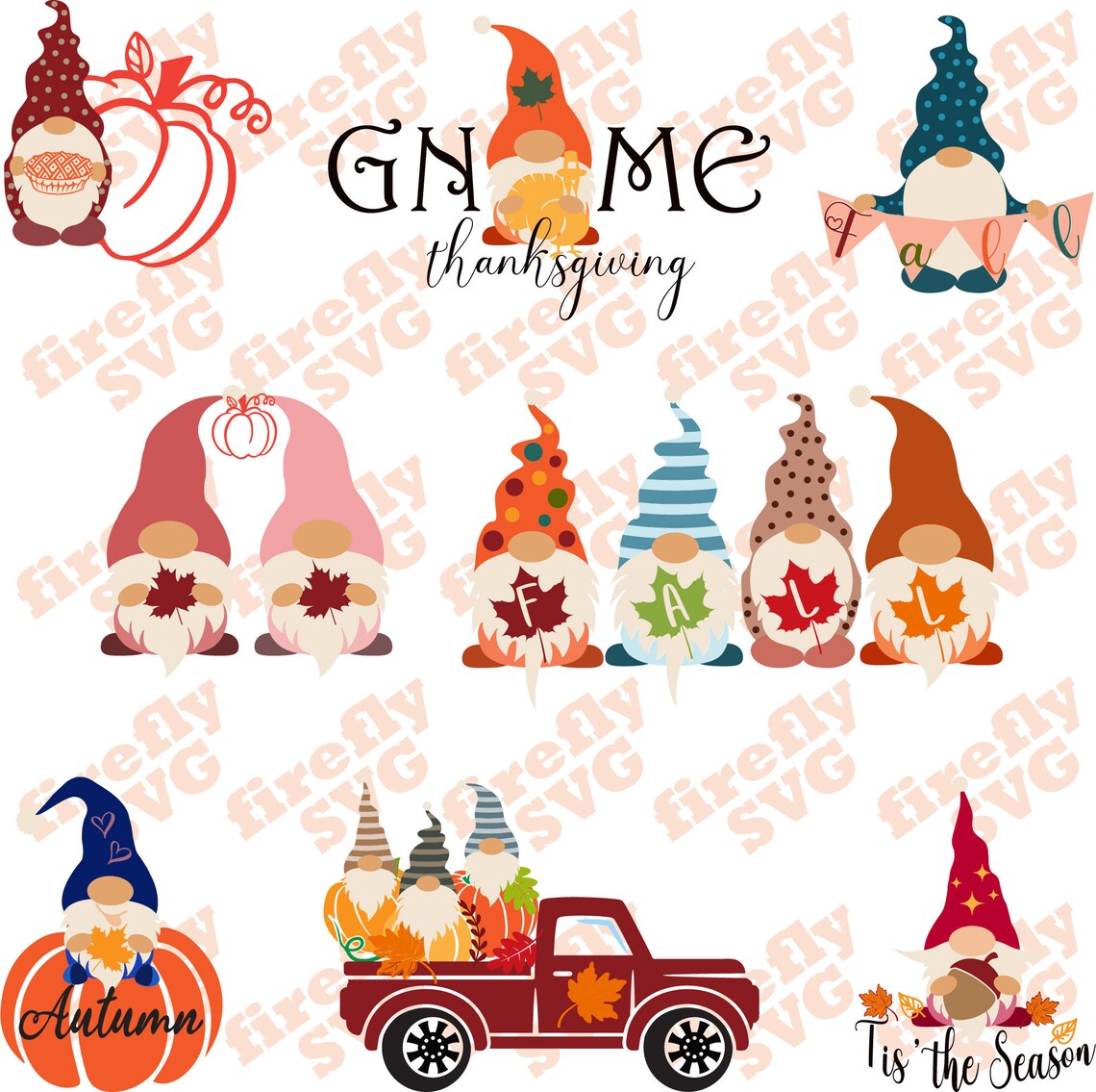 Fall Gnomes SVG Bundle, Fall Svg, Gnomes, Autumn Gnomes Svg, Hello Fall ...