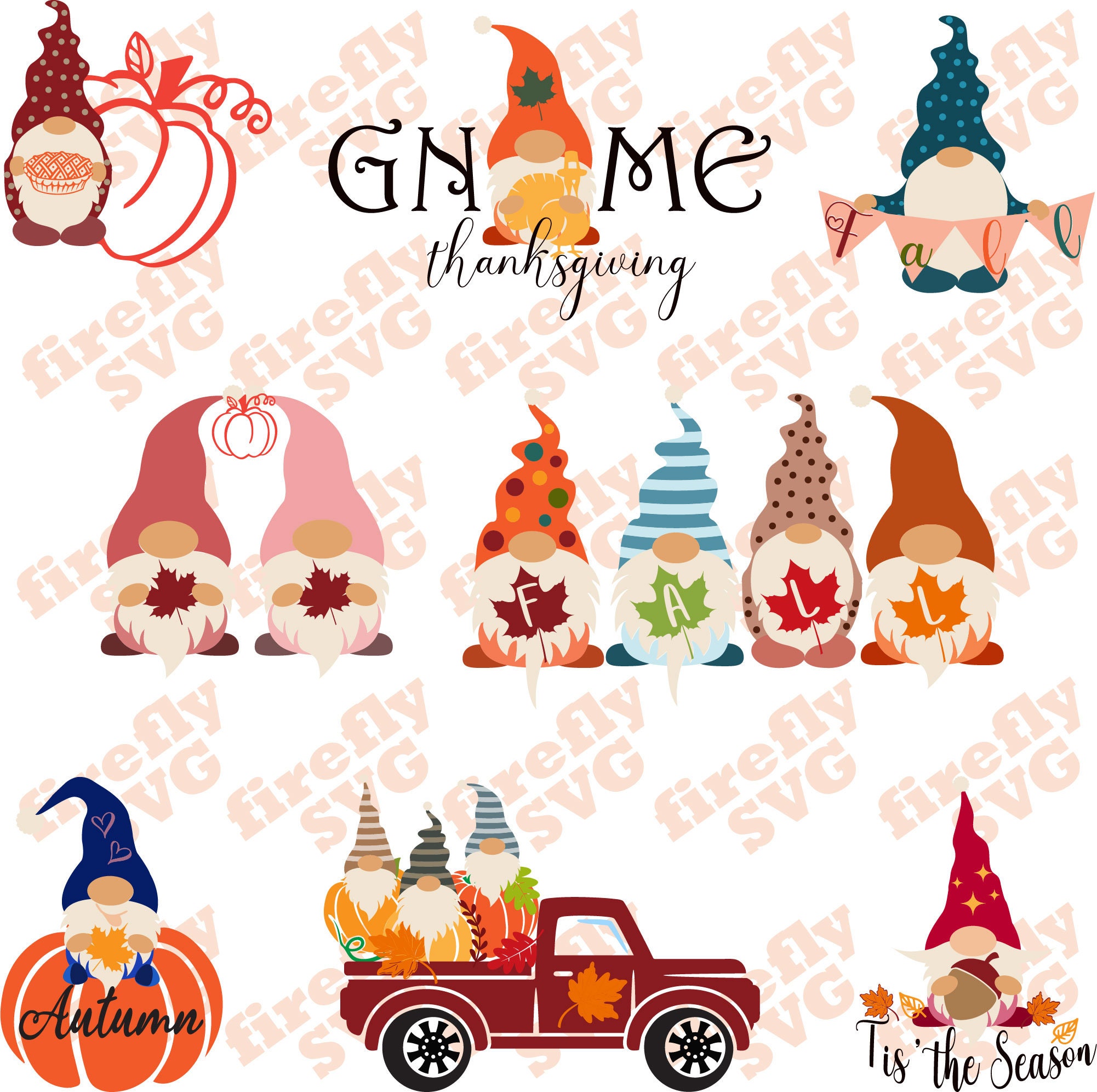 Fall Gnomes SVG Bundle, Fall Svg, Gnomes, Autumn Gnomes Svg, Hello Fall ...