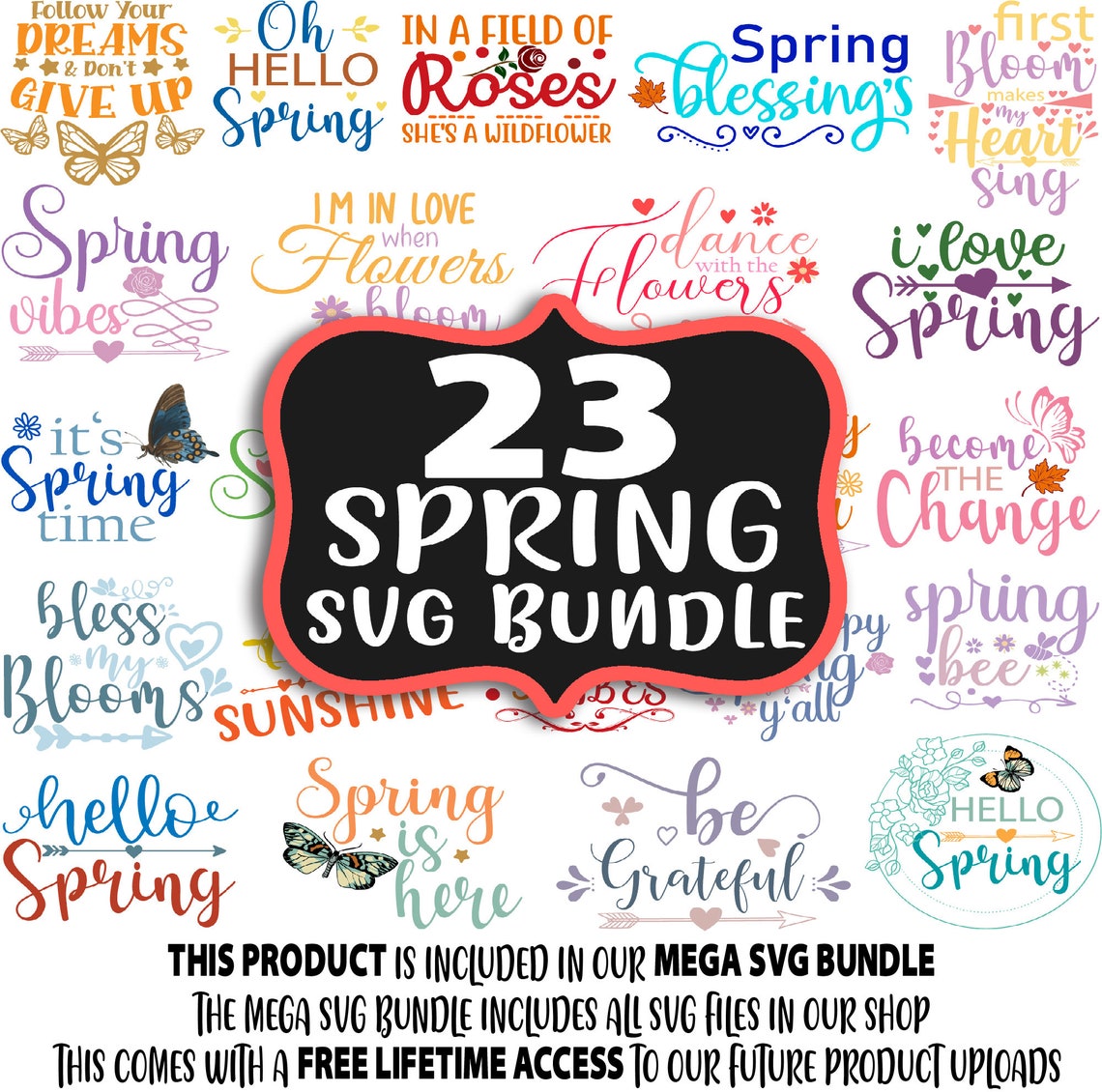 Spring SVG Bundle Spring Quotes Svg Easter Svg Welcome - Etsy