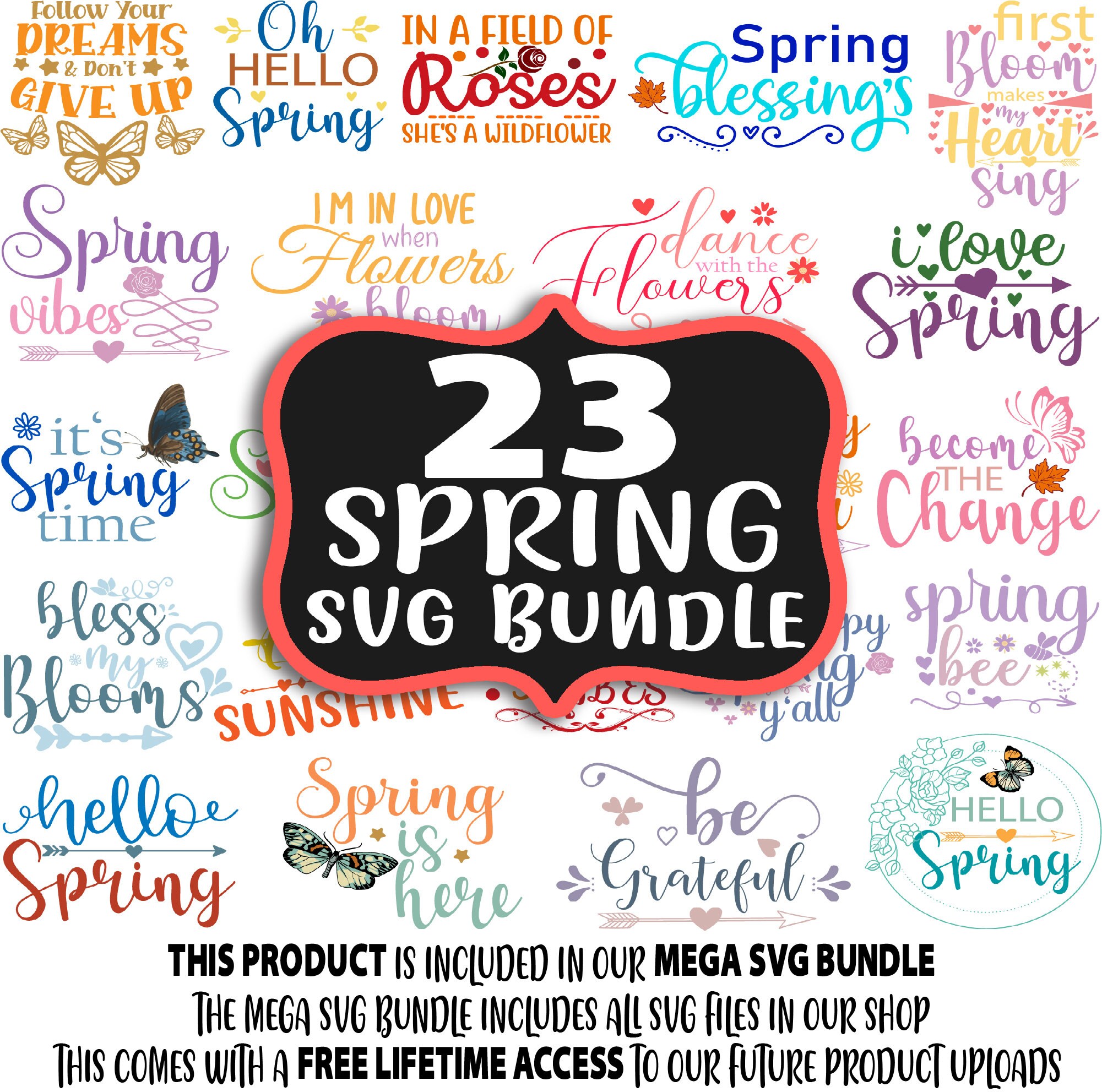 Spring SVG Bundle, Spring Quotes Svg, Easter Svg, Welcome Spring Svg ...