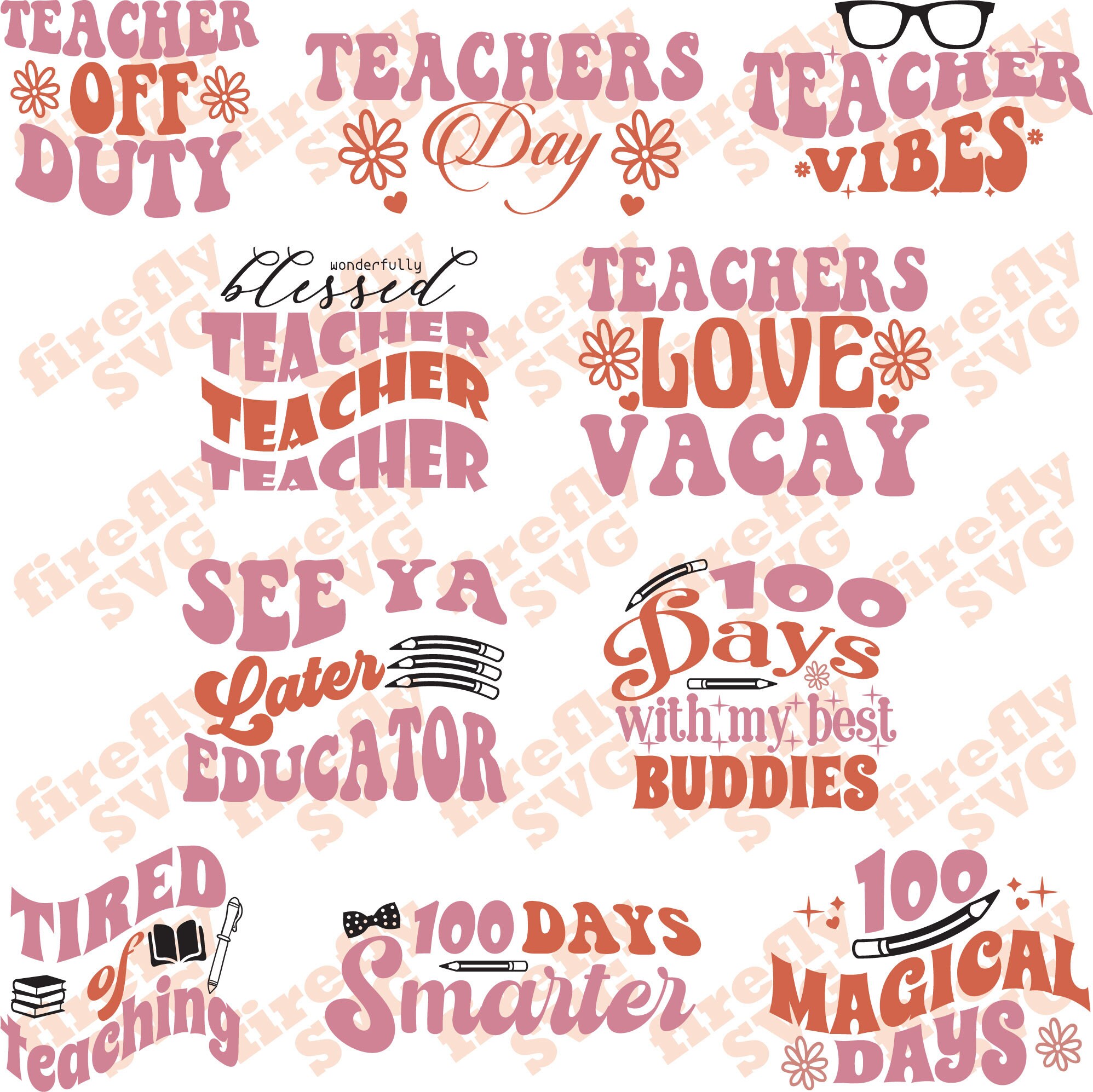 Retro Teacher SVG Bundle School Svg Teacher Svg First Day of School Svg ...
