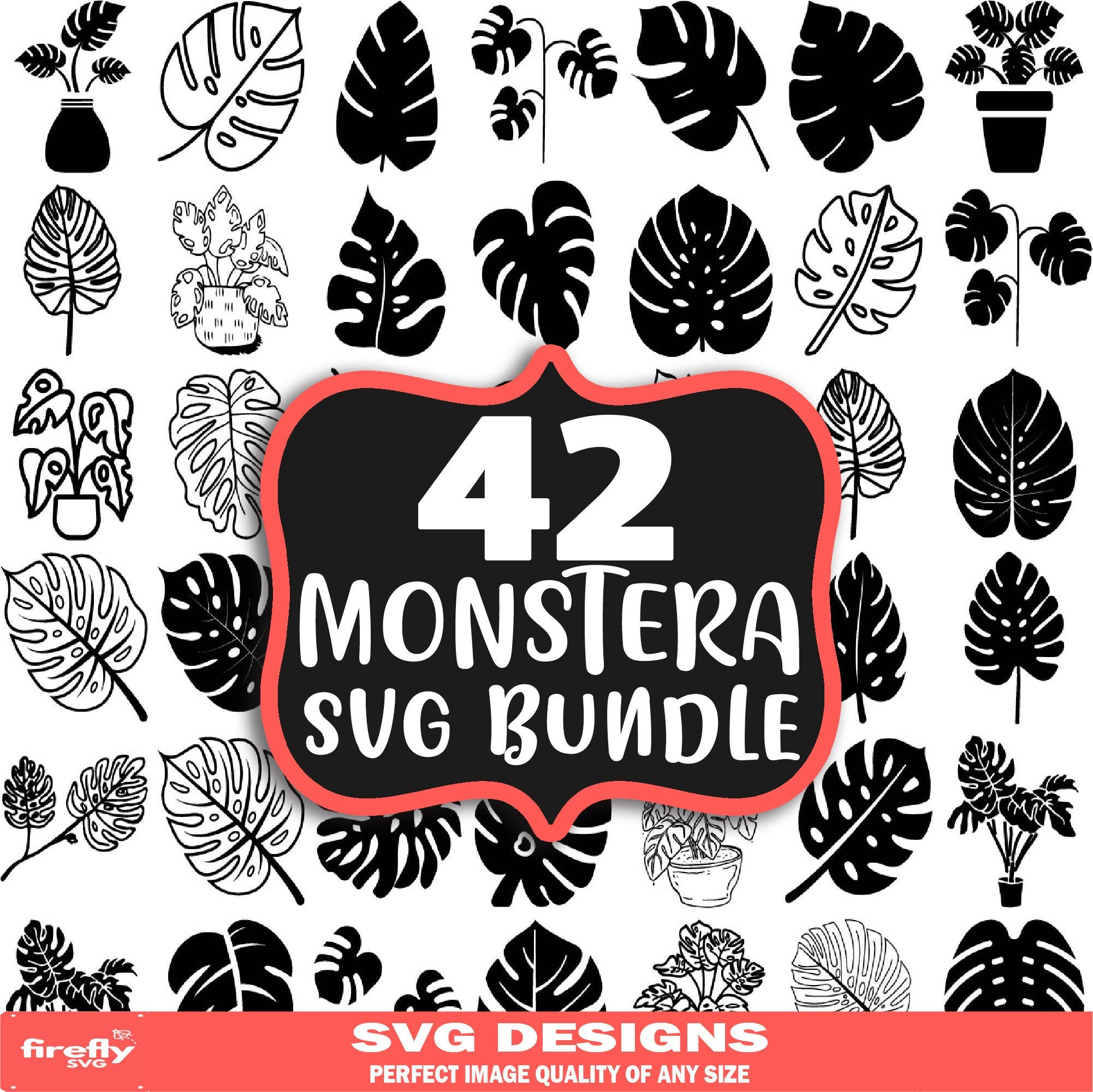 Monstera SVG Bundle Tropical Leaf Vector Tropical Leaf - Etsy