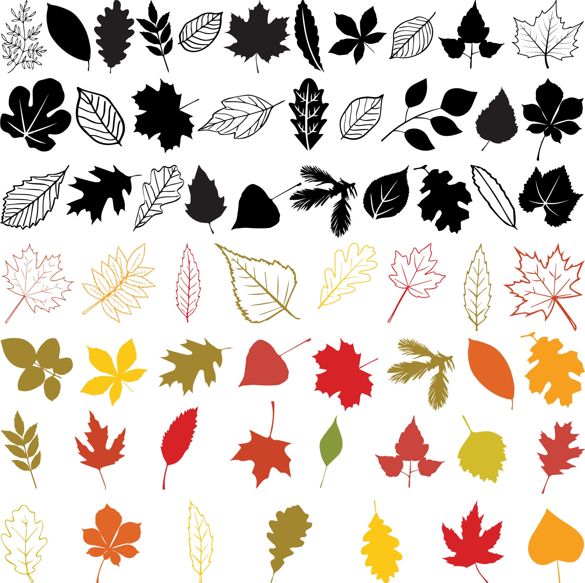 Autumn Leaves SVG Bundle Autumn Svg Fall Svg Bundle Fall - Etsy