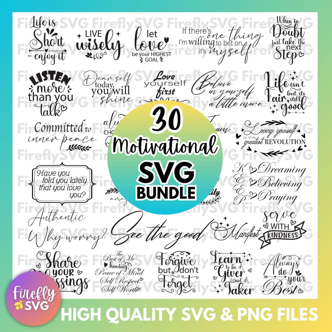 Motivation Quotes SVG Bundle Motivational Sayings Bundle Inspirational ...