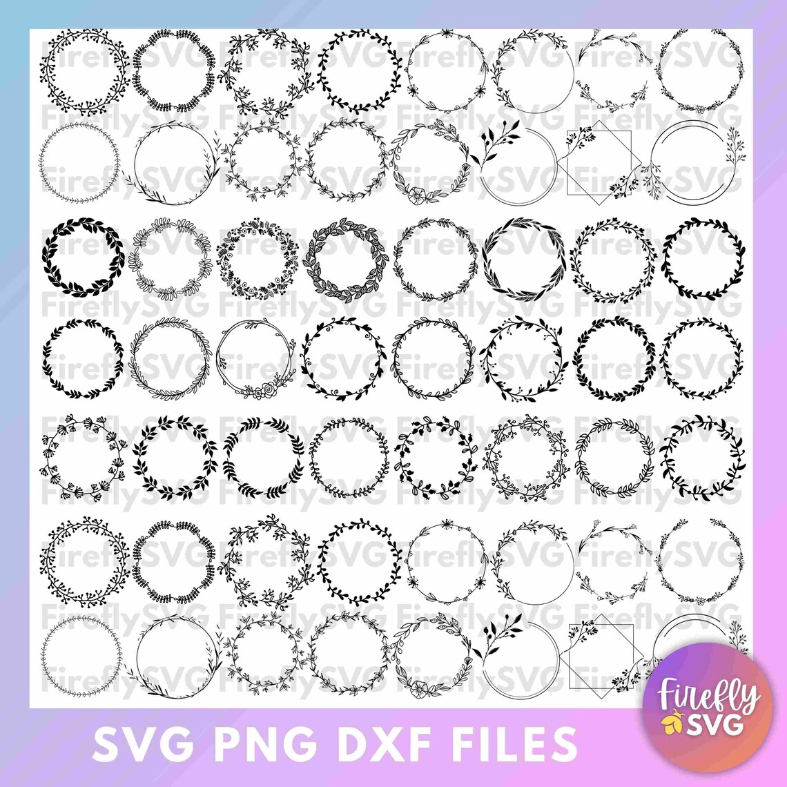 Floral Wreath SVG Bundle Floral Wreath Svg Files for Cricut Circle ...