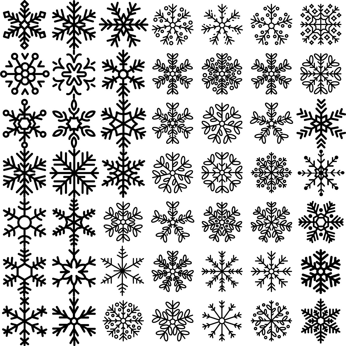 Snowflake SVG Bundle, Winter Svg, Snowflake Outline Svg for Cricut Mug ...