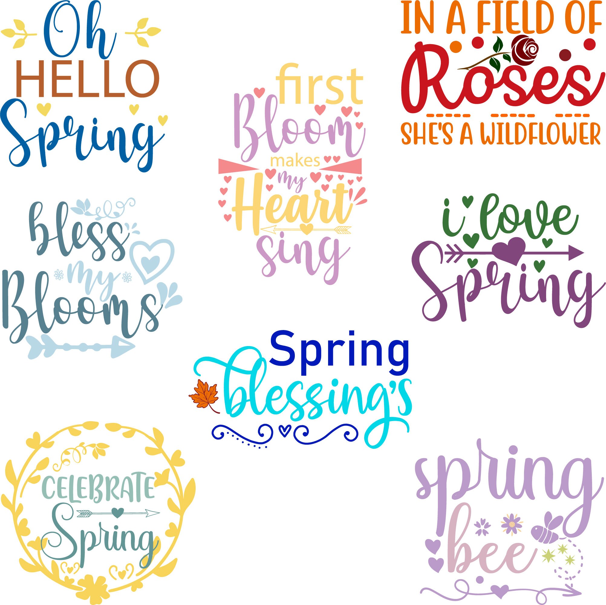 Spring SVG Bundle, Spring Quotes Svg, Easter Svg, Welcome Spring Svg ...