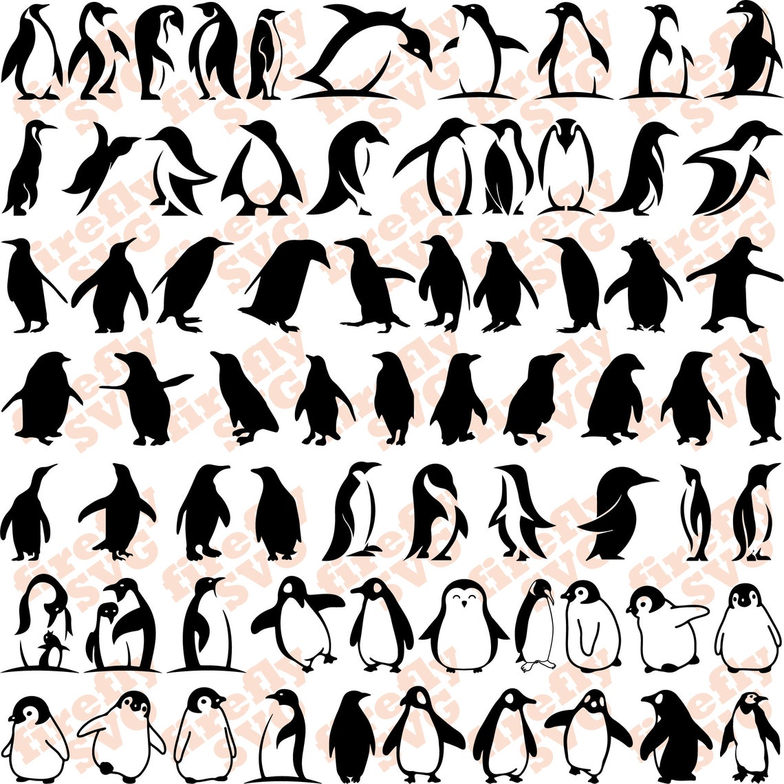 Penguin SVG Bundle, Penguin Svg, Penguin Clipart, Penguin Silhouette ...