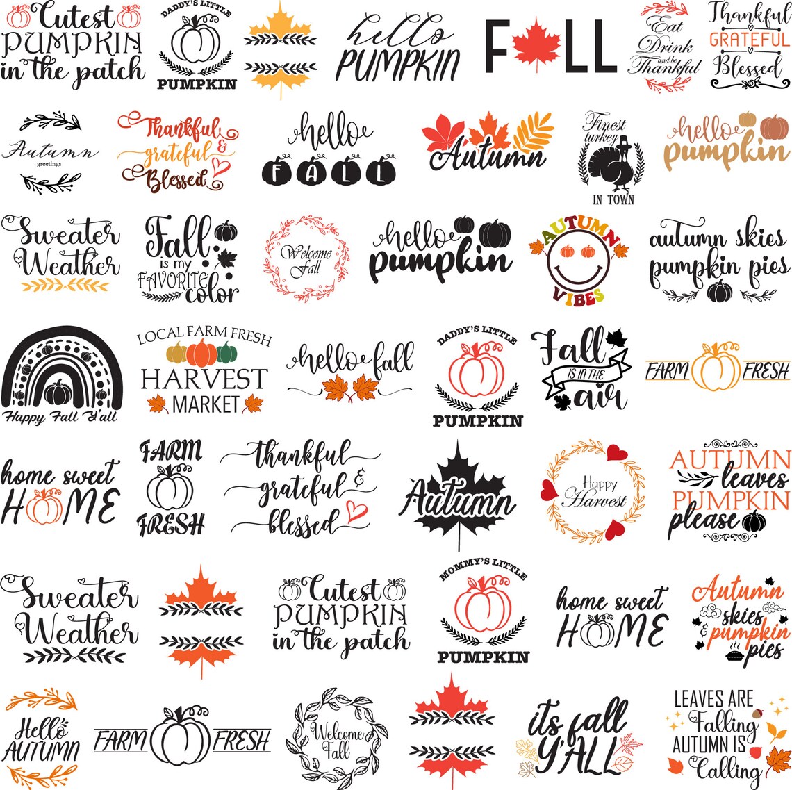 Fall SVG Bundle Fall Svg Happy Fall Svg Autumn Svg - Etsy