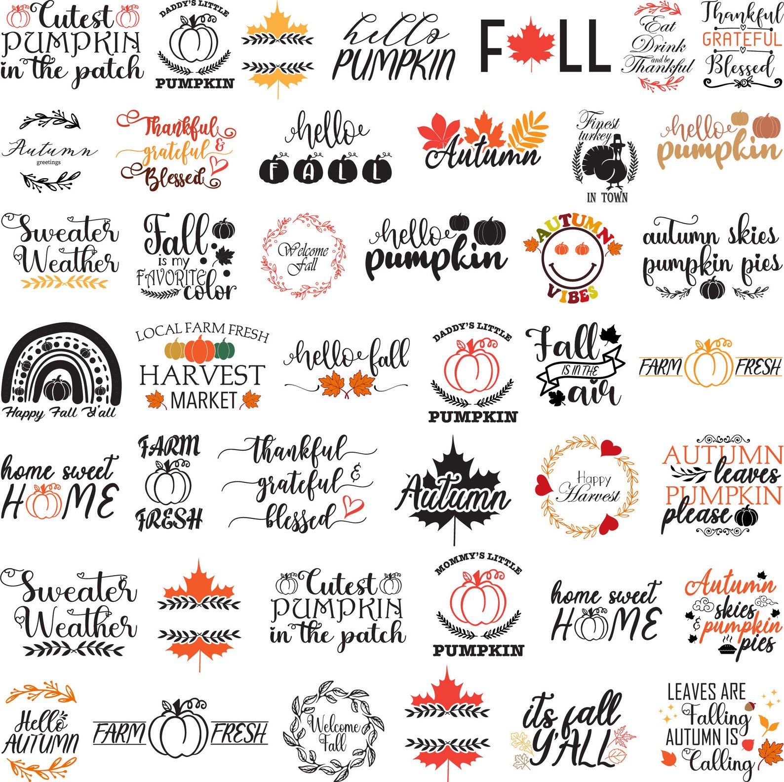 Fall SVG Bundle Fall Svg Happy Fall Svg Autumn Svg - Etsy