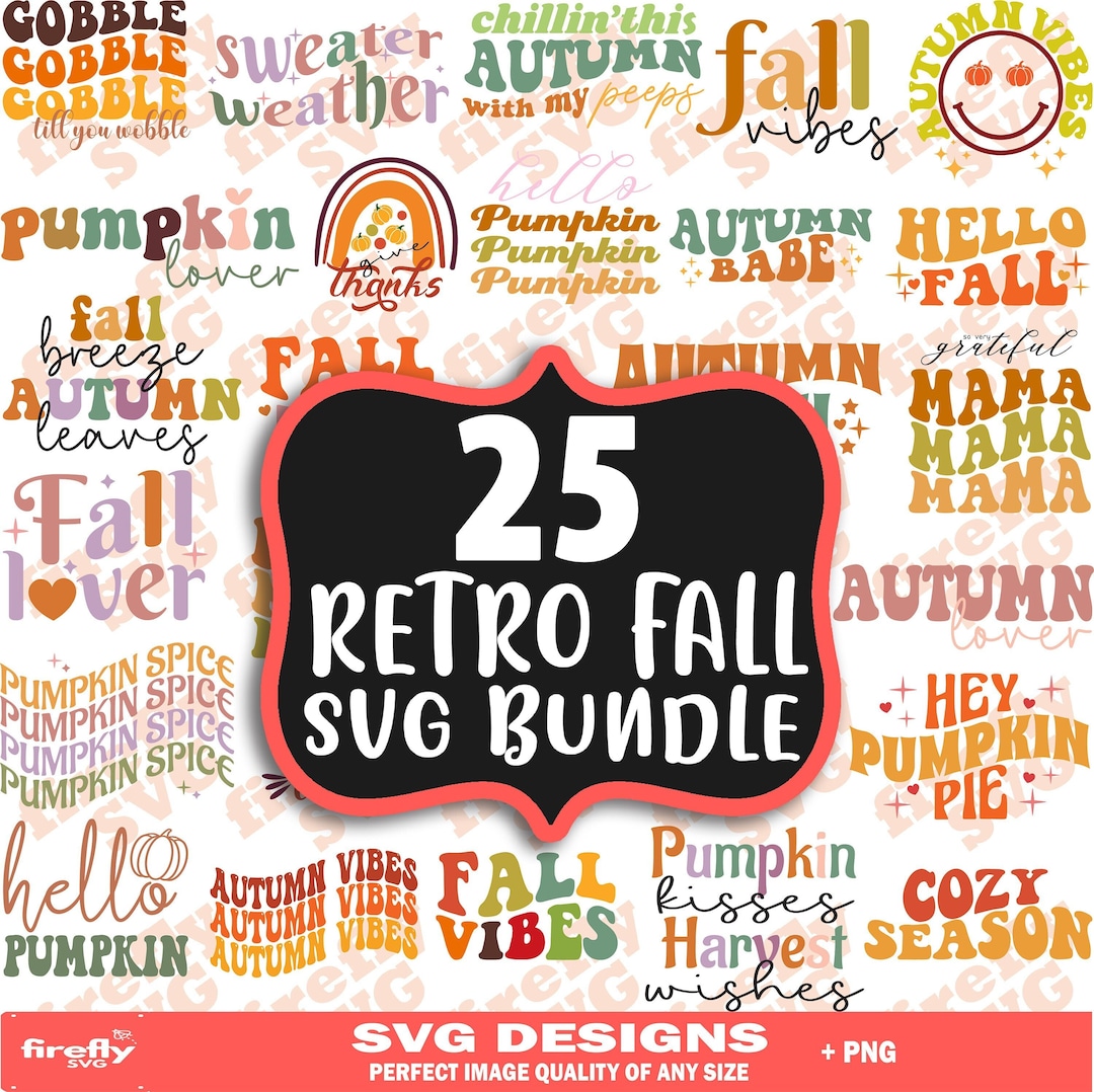 Retro Fall SVG Bundle, Fall SVG, Autumn SVG, Thanksgiving Svg, Hello ...