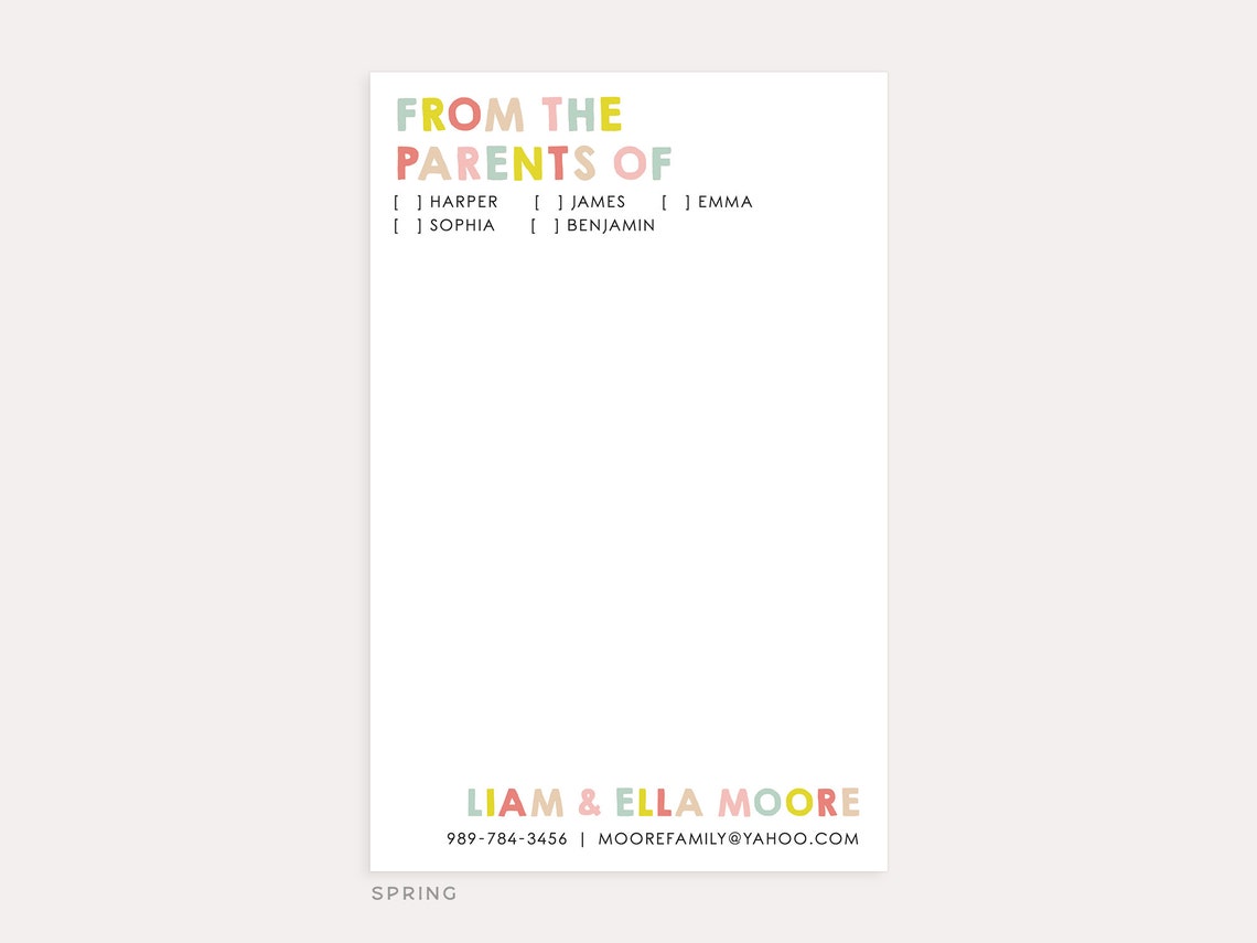 From the Parents of Notepad Custom Colorful Stationery Personalize ...