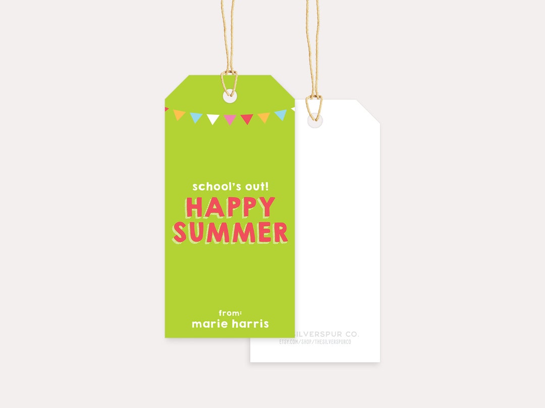 Personalized Gift Tag Summer School Set Personalized Cards Summer Tags ...