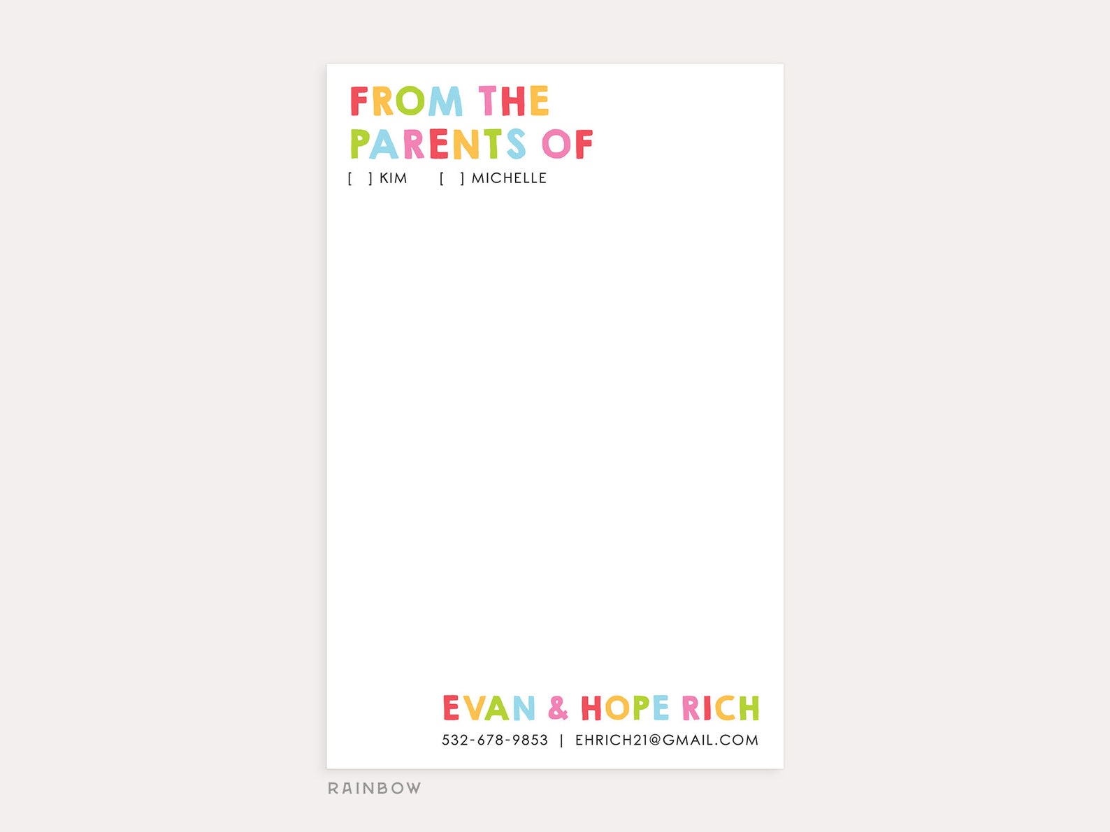 From the Parents of Notepad Custom Colorful Stationery Personalize ...