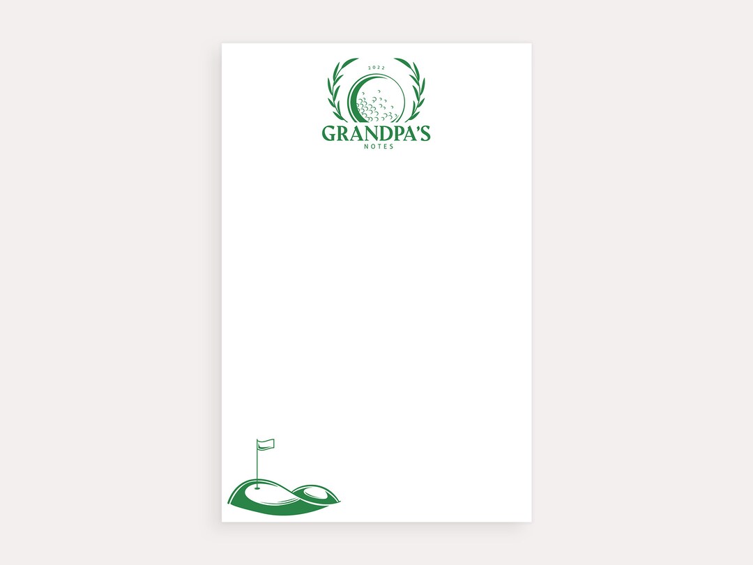 Personalize Golf Notepad Grandpa Custom Notepads Personalized Stationar ...