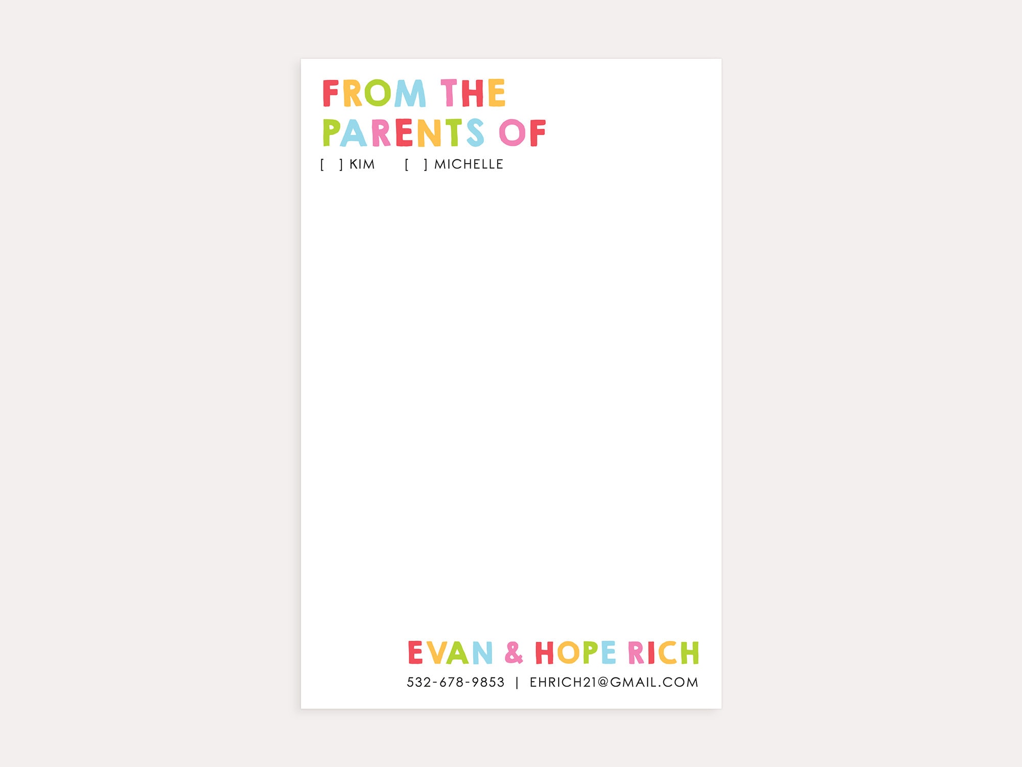 From the Parents of Notepad Custom Colorful Stationery Personalize ...