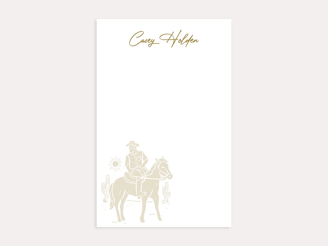 Personalized Cowboy Notepad | Custom Notepads | Personalized Stationery ...